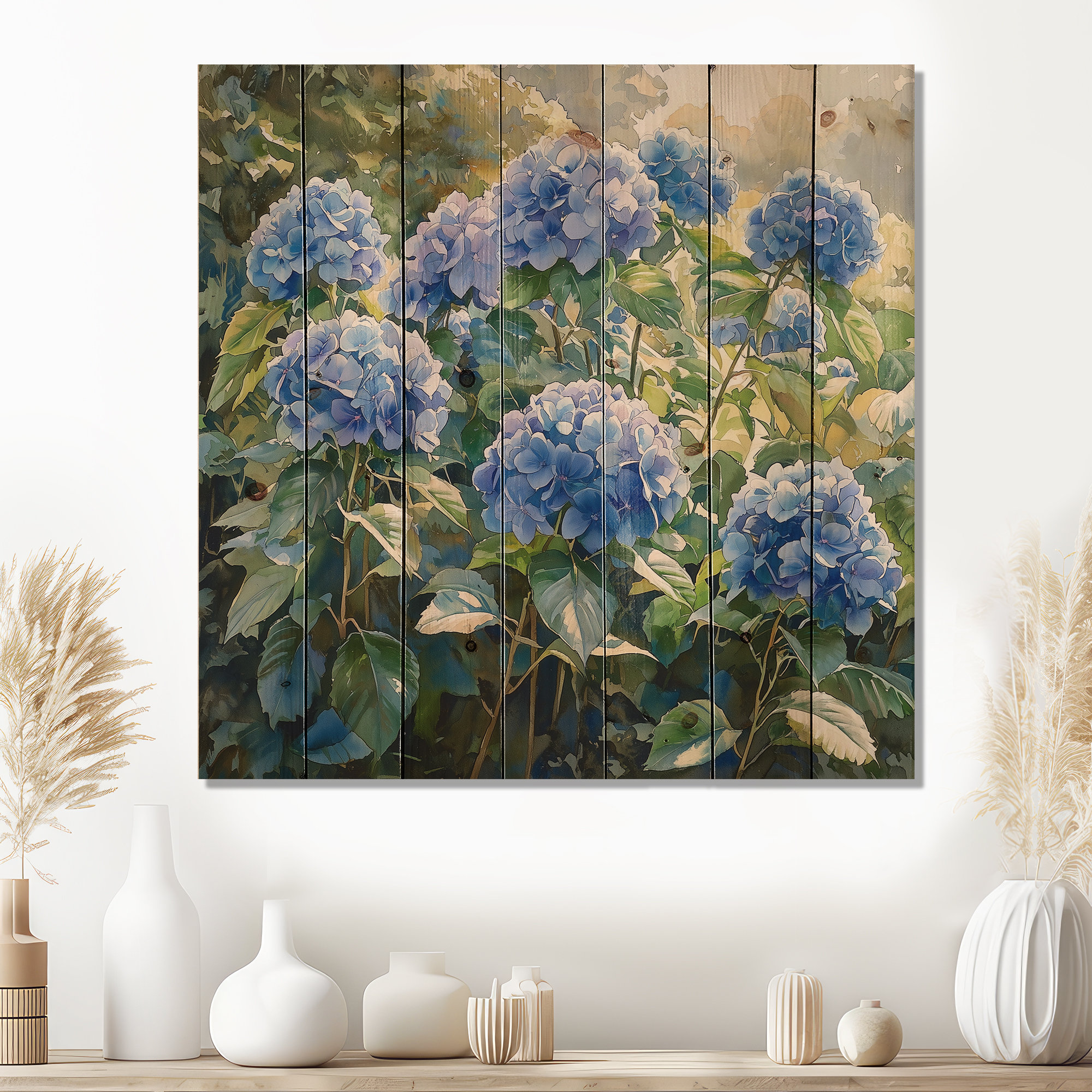 Ophelia & Co. Hydrangea Garden Delight Harmony I - Hydrangea Wood Wall ...
