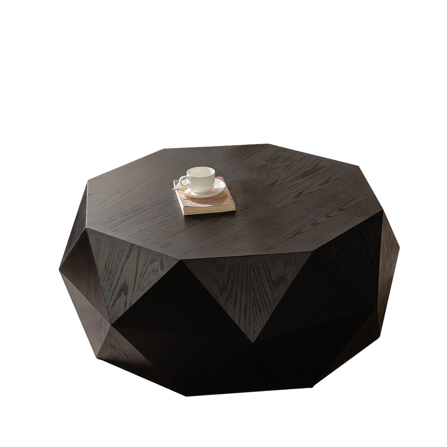 Orren Ellis 38" American Retro Style Coffee Table,Black Tabletop | Wayfair