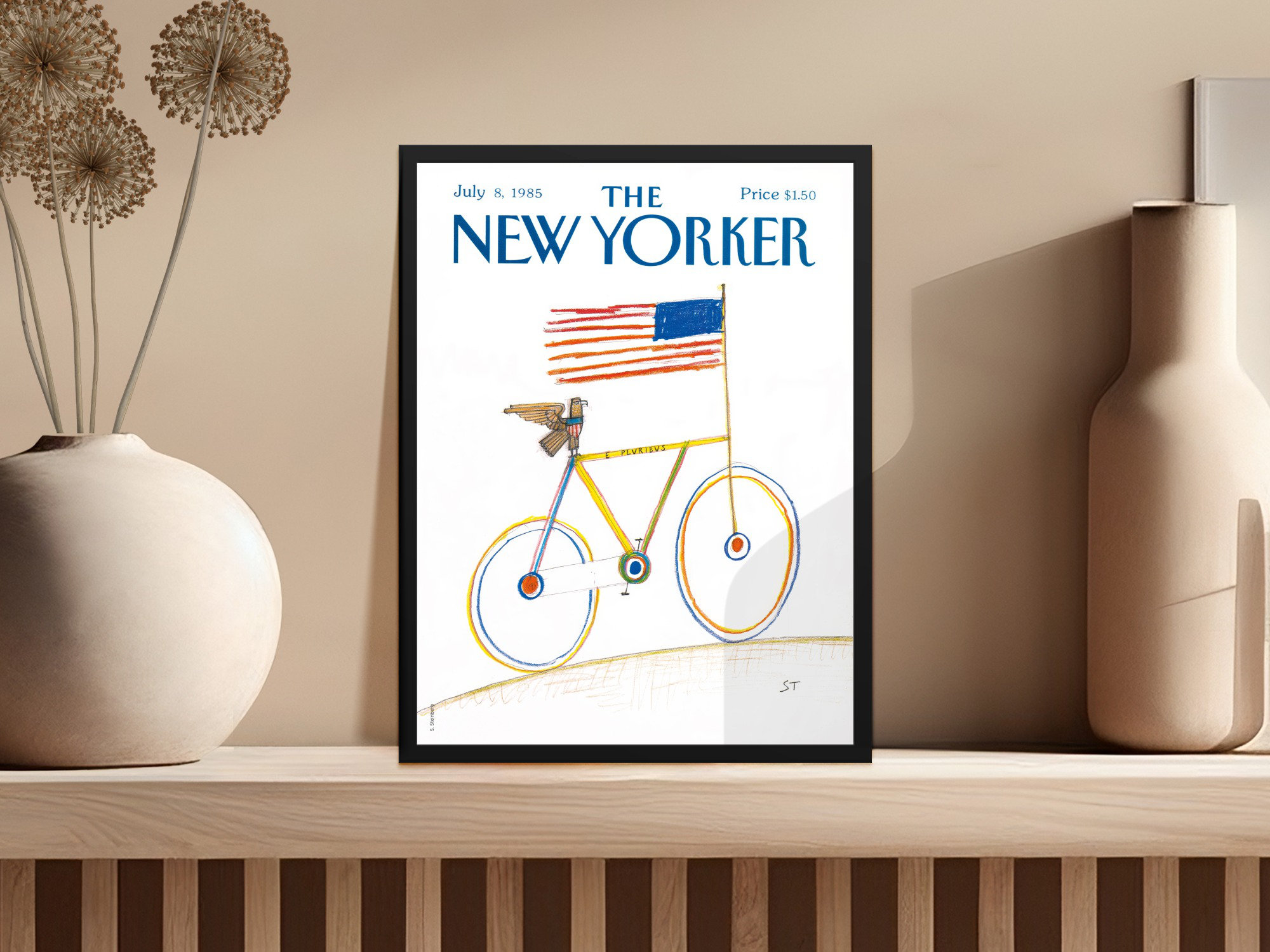 Ivy Bronx The New Yorker July 8 1985 Bicycle Illustration Framed Poster ...