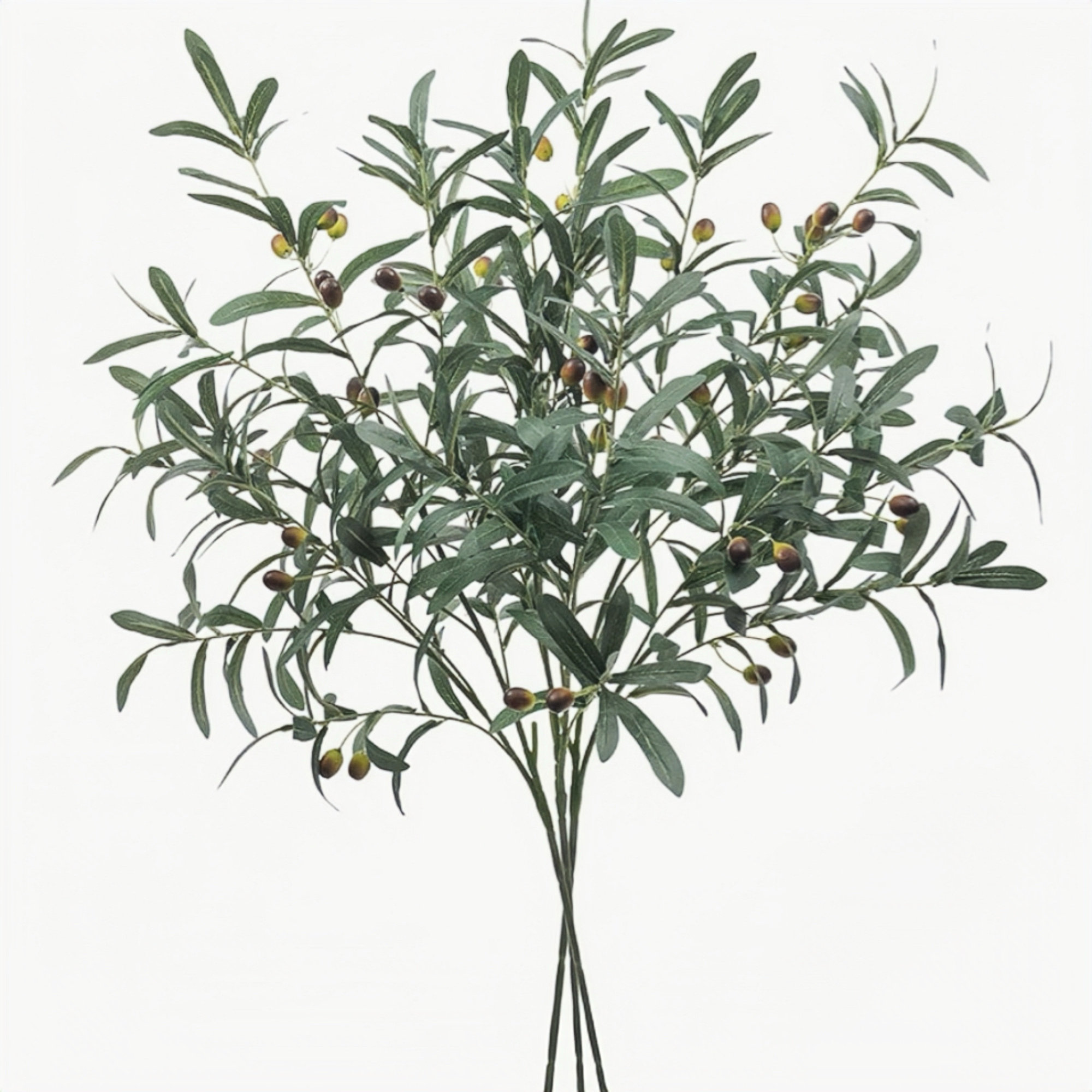 Kebe Artificial Olive Branches 3 Pack – 2.76’ Faux Olive Tree Stems for ...
