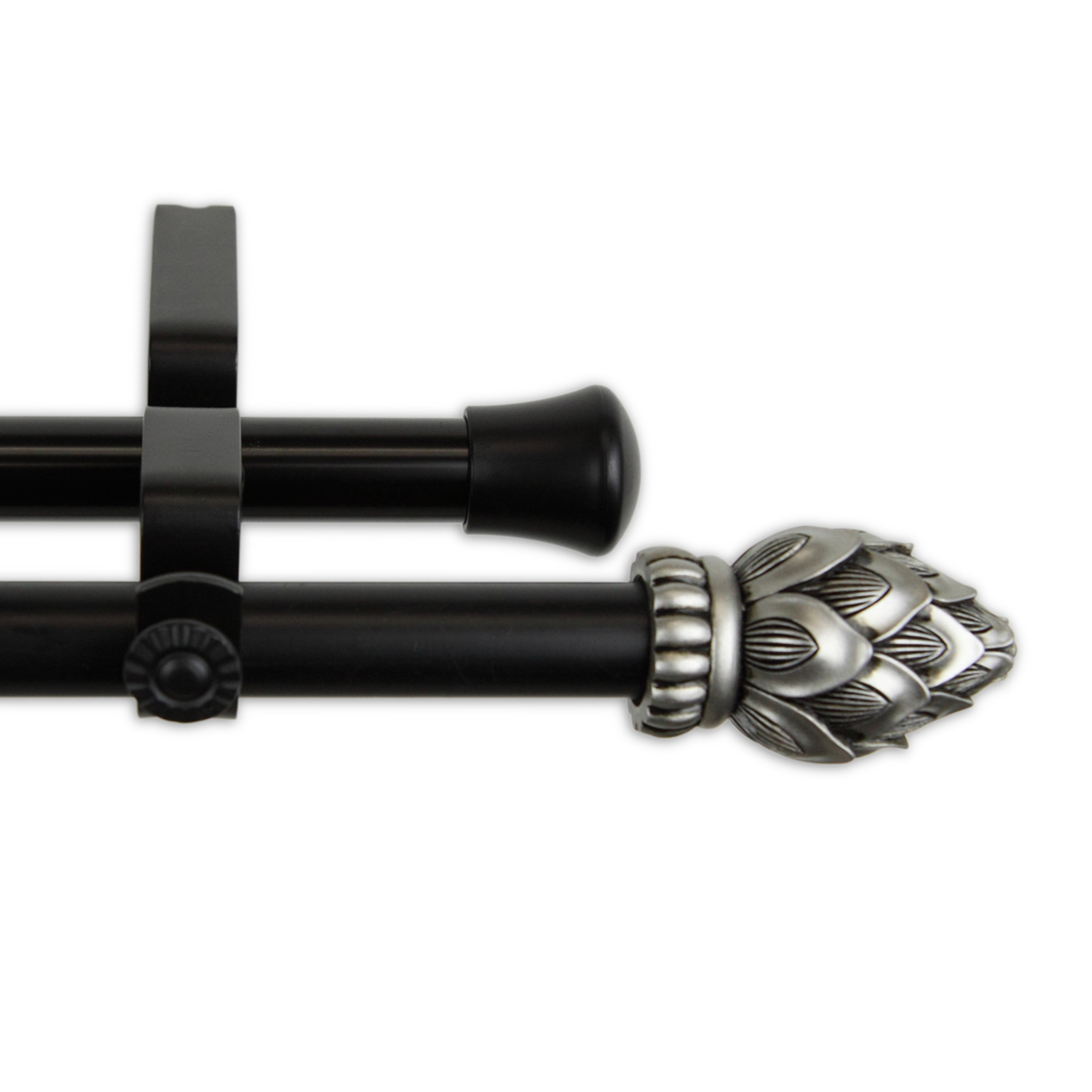 Fleur De Lis Living Rech Finial Double Curtain Rod | Wayfair