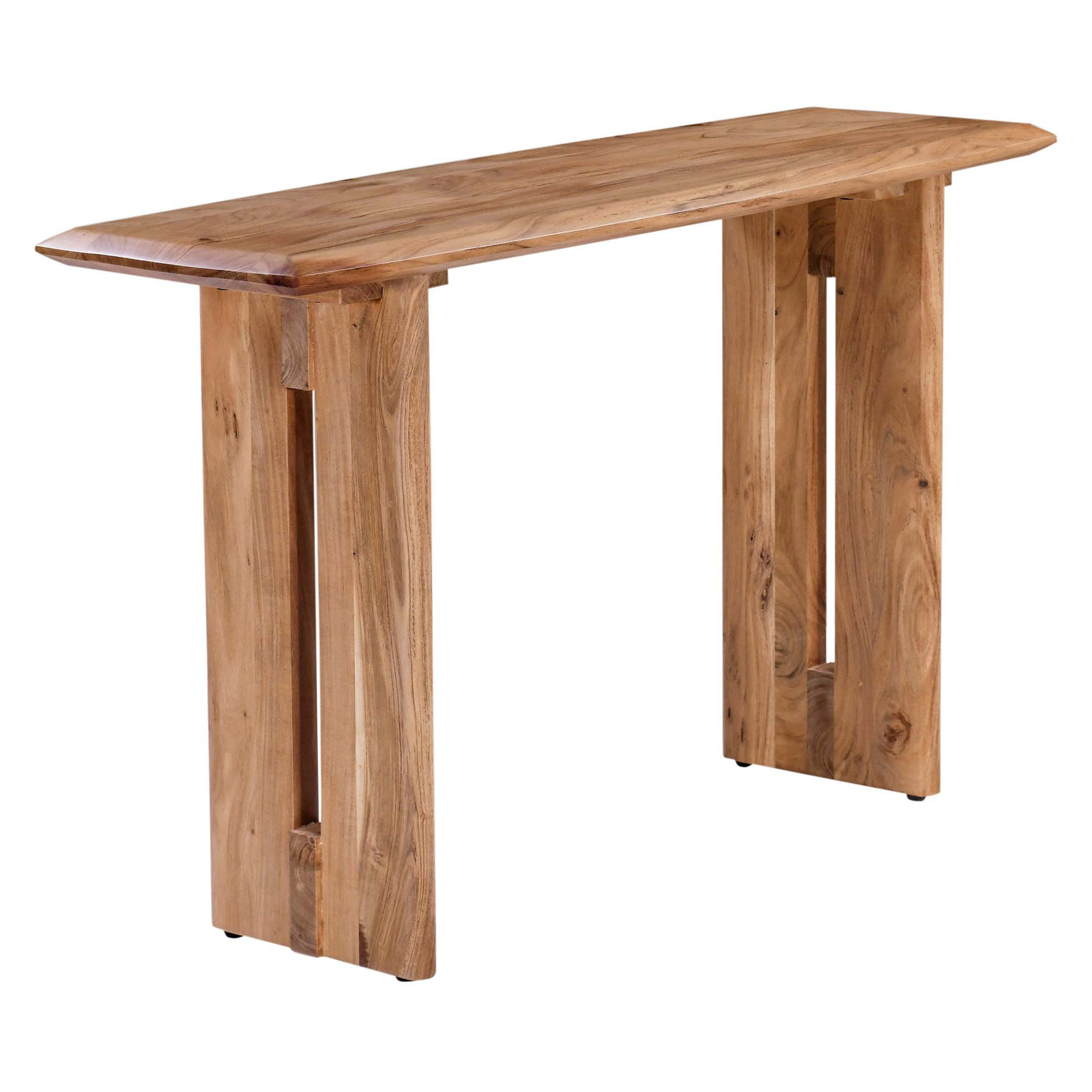 Loon Peak Solid Acacia Wood Console Table With Curved Edges, Modern ...