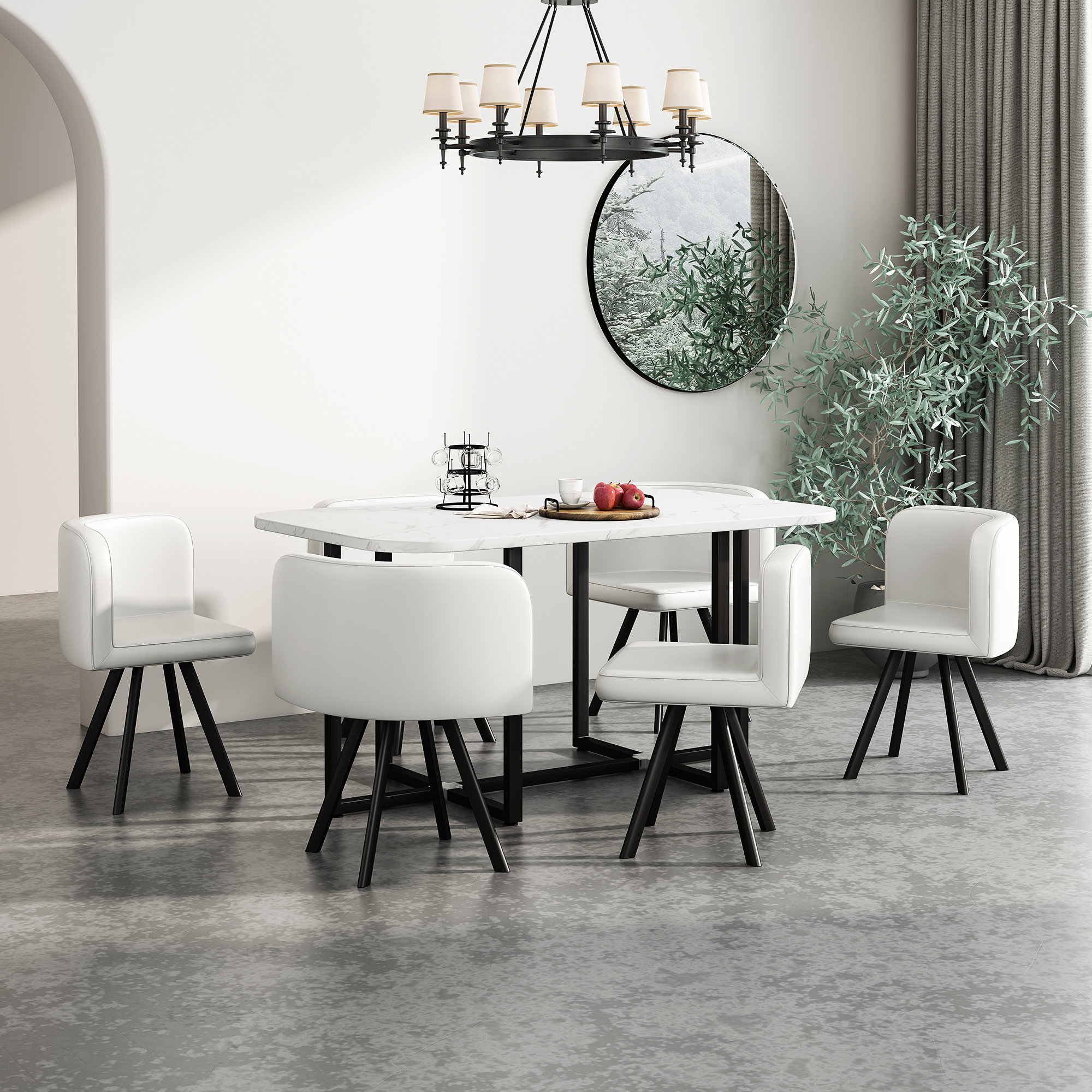 Juxing Furniture Inc 7 - Piece Double Pedestal Dining Set & Reviews ...