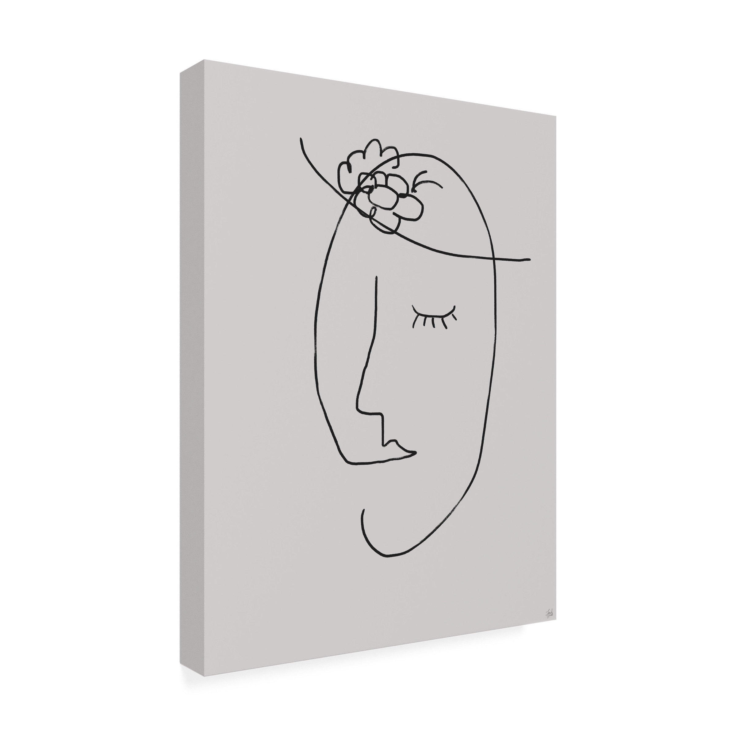 Wrought Studio™ Figurative Line Face Lady On Canvas Print | Wayfair