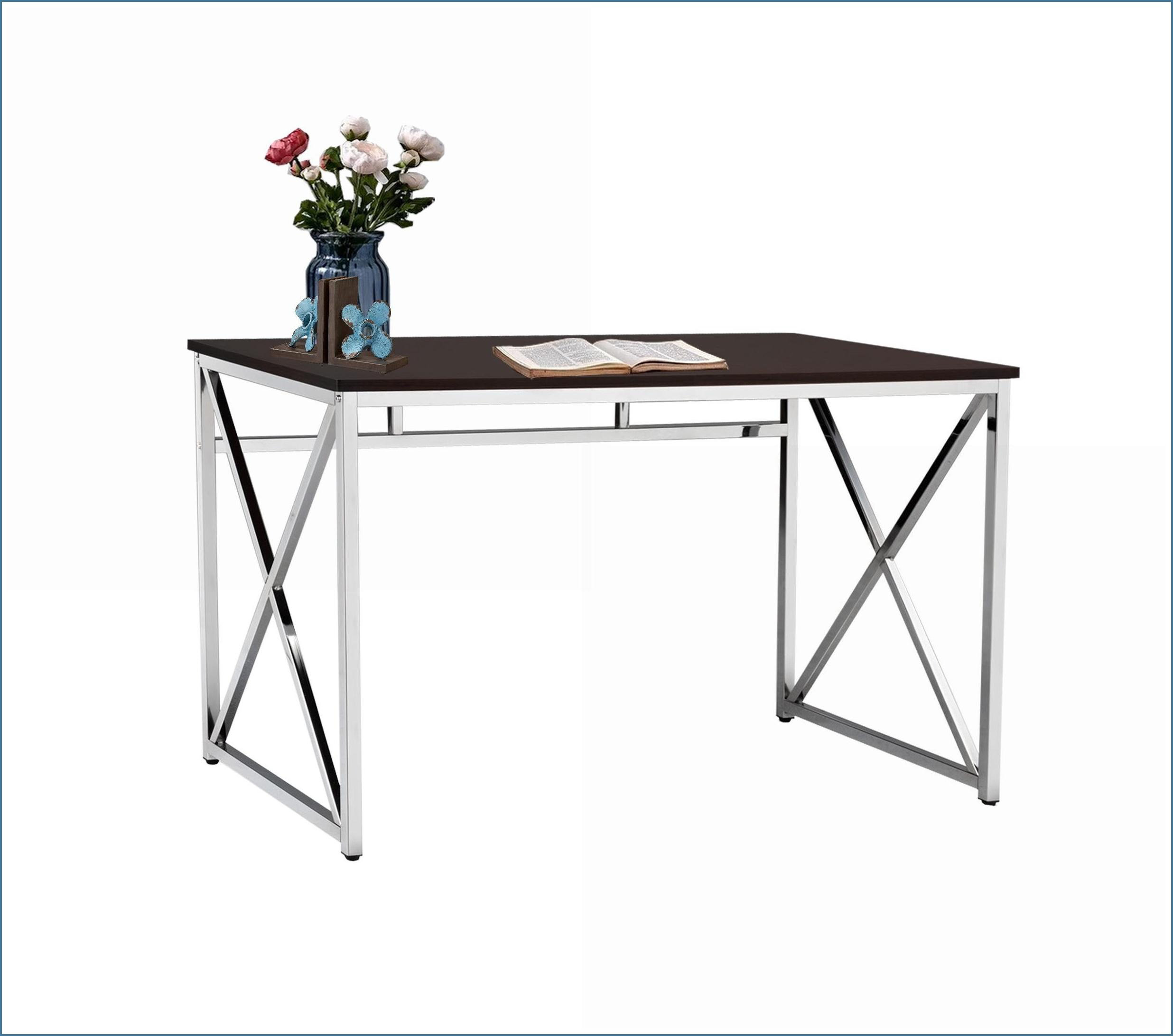 George Oliver Desks | Modern 47” Wide Home Office Desk with Chrome X ...