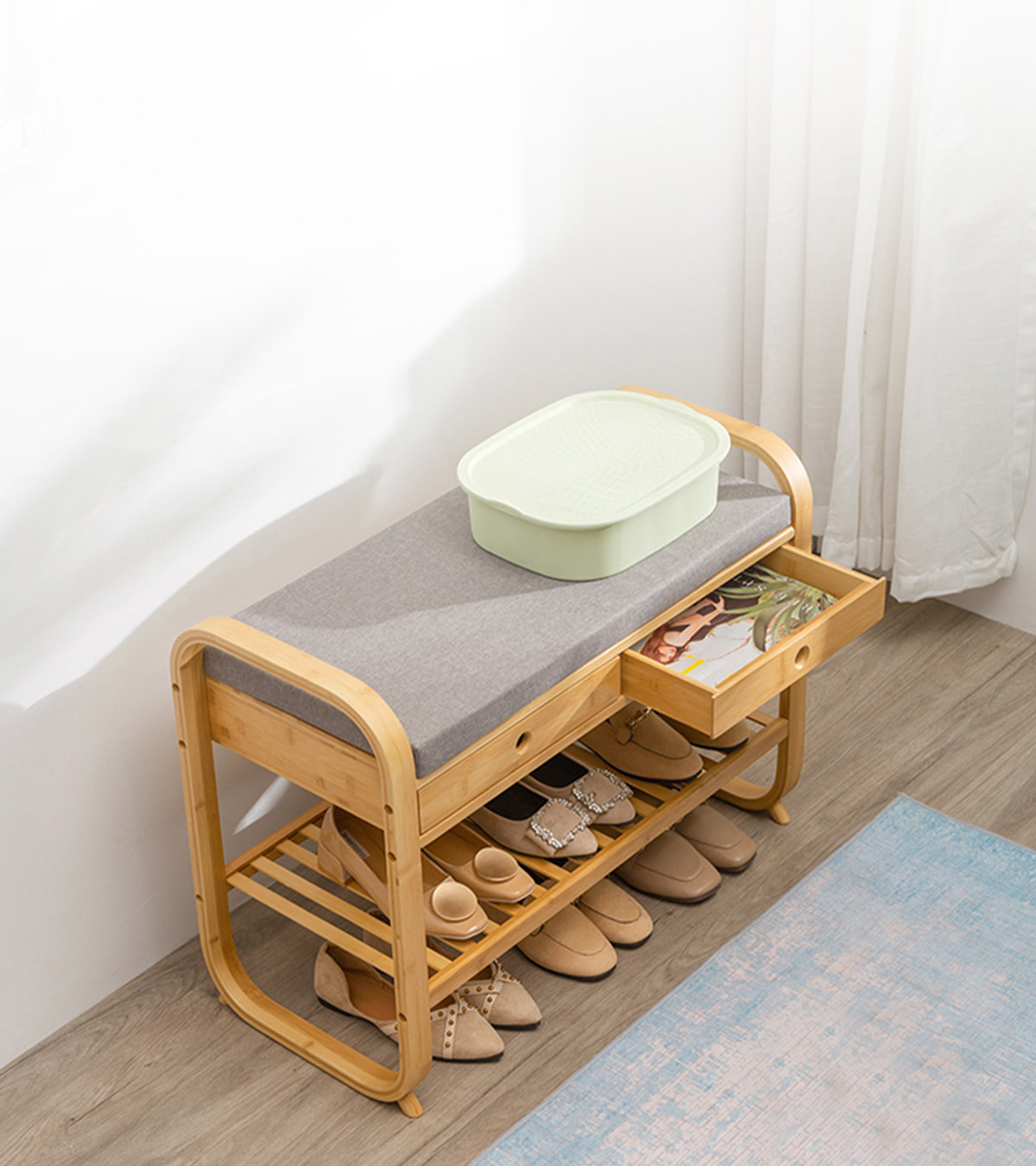 George Oliver Soft Cushion Seat For Home Use Multifunctional Shoe ...