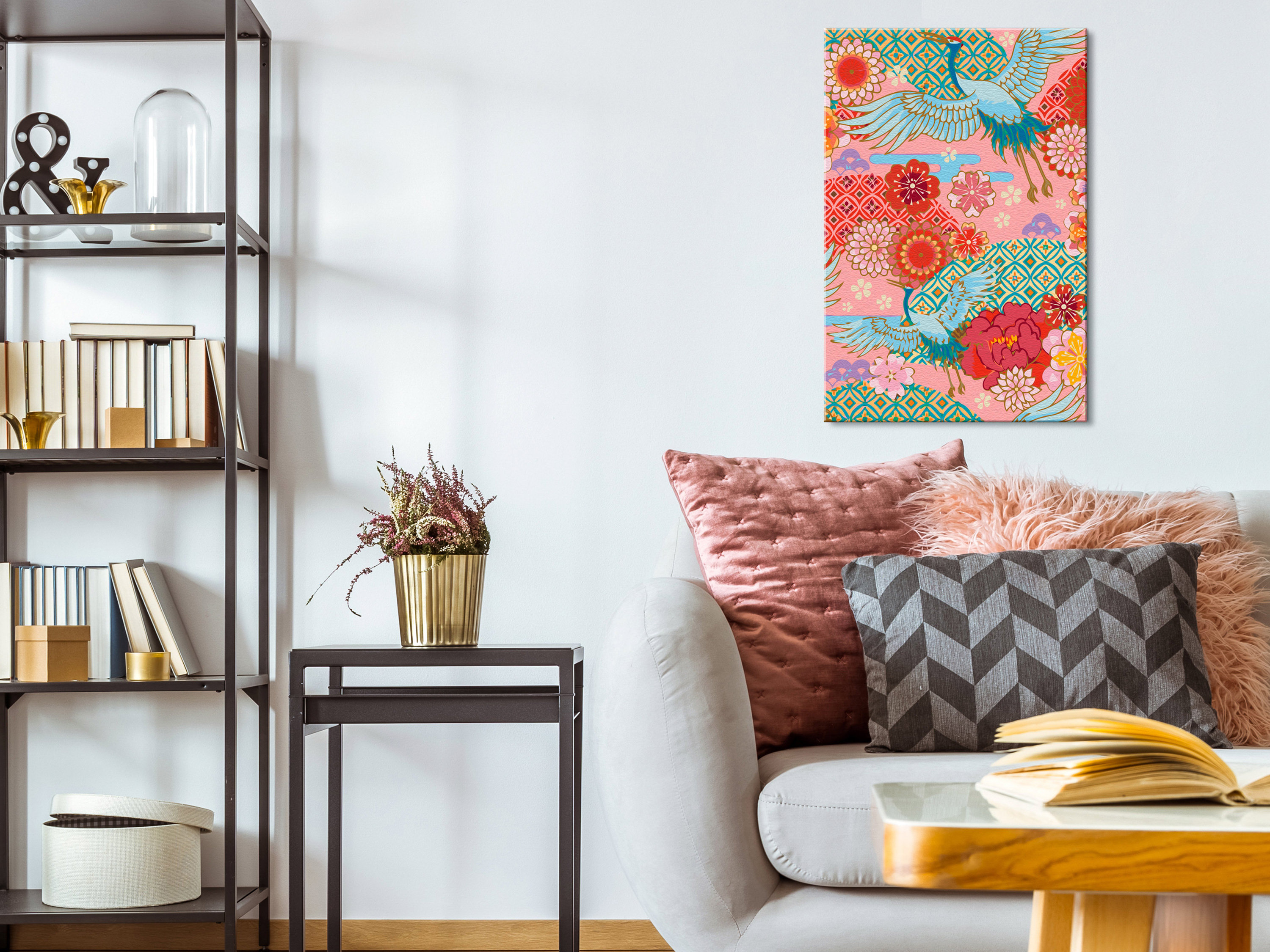 East Urban Home Spring Cranes - Wrapped Canvas Painting | Wayfair