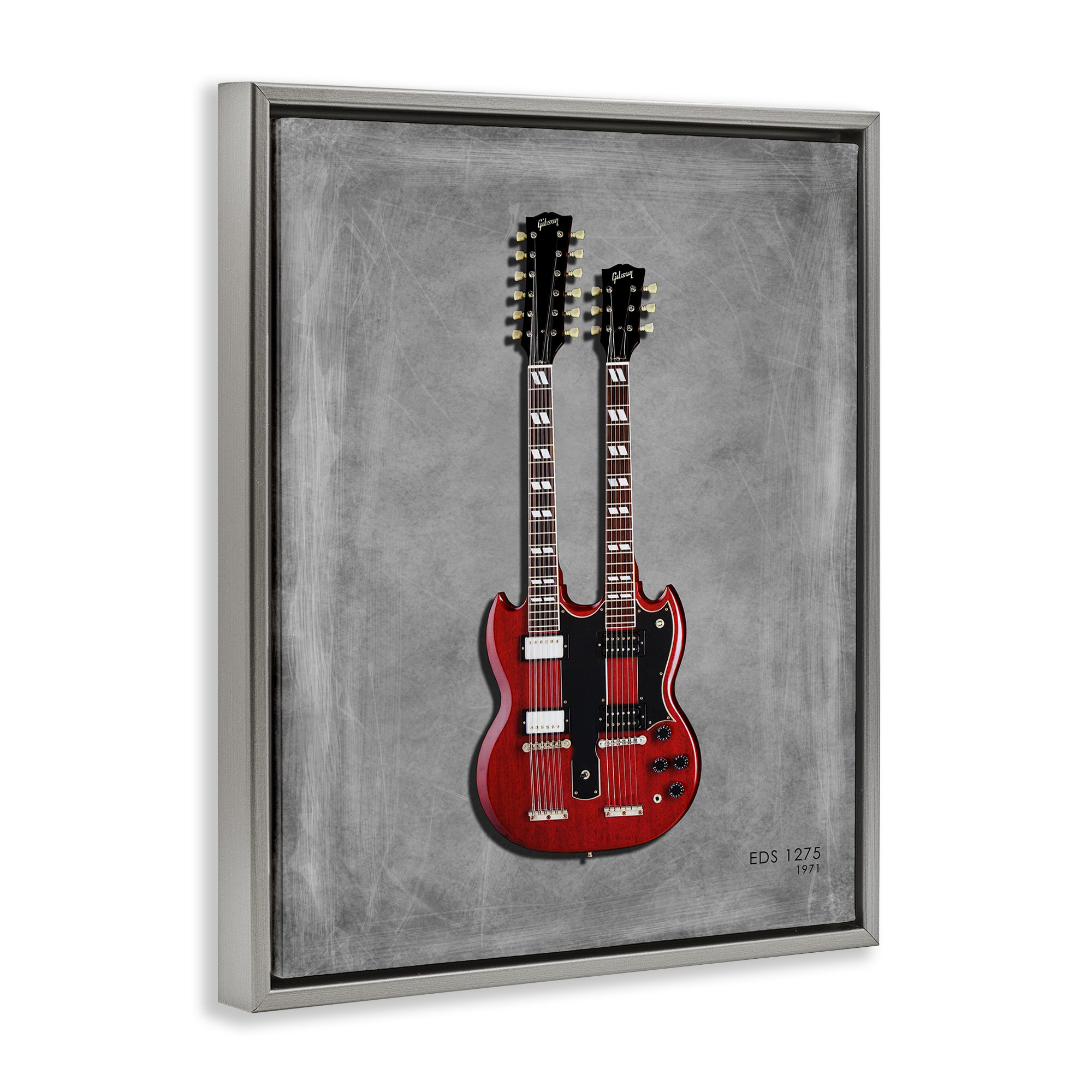 George Oliver Red Double Neck Guitar Floating Frame, design by Mark ...