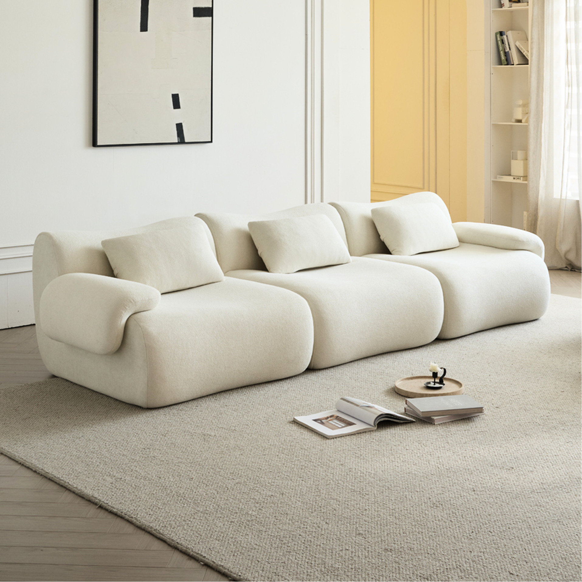 Latitude Run® Comfy 3 Modular Compressed Couch In Gray, Modern ...
