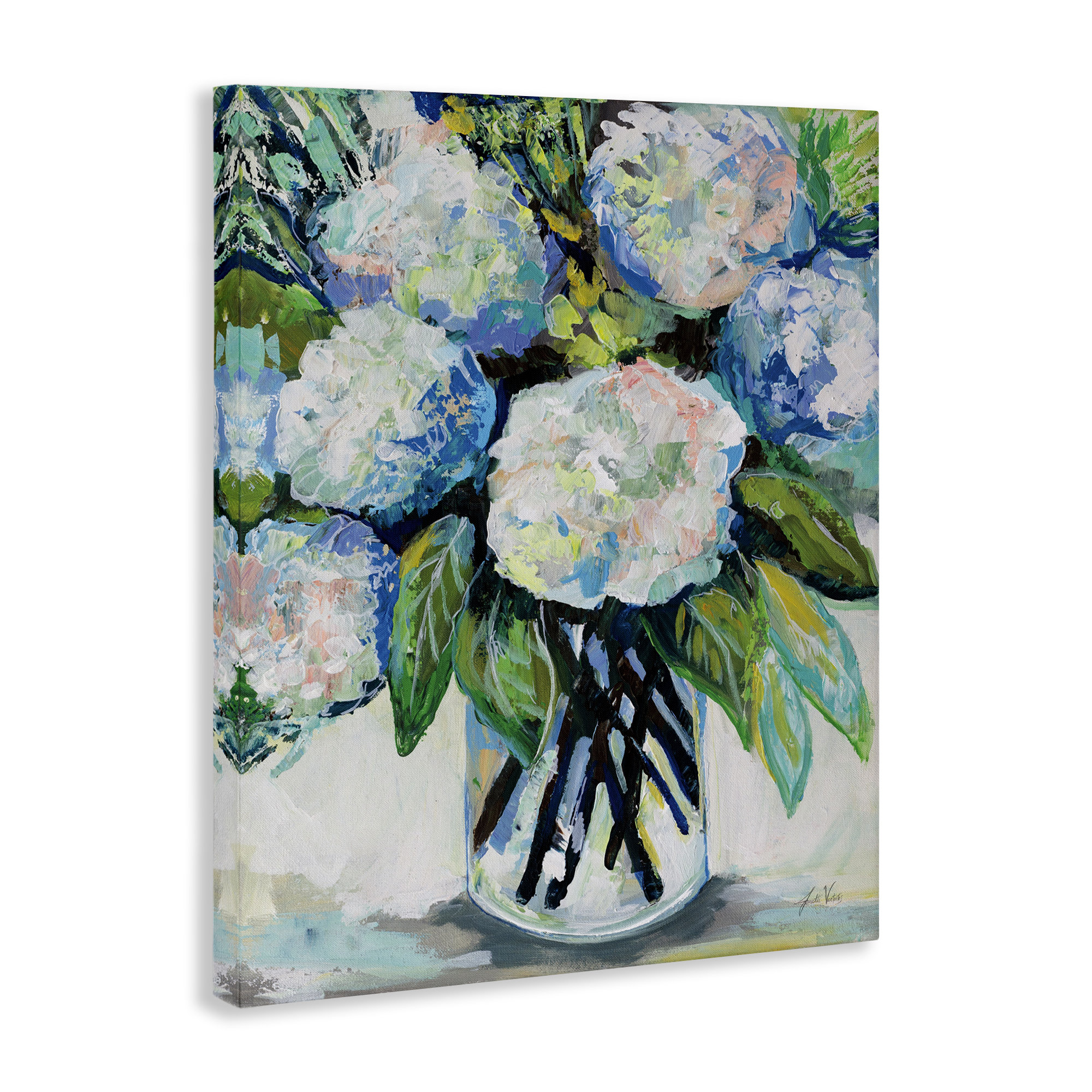 Winston Porter Abundant White Hydrangeas Canvas Wall Art by Jeanette ...