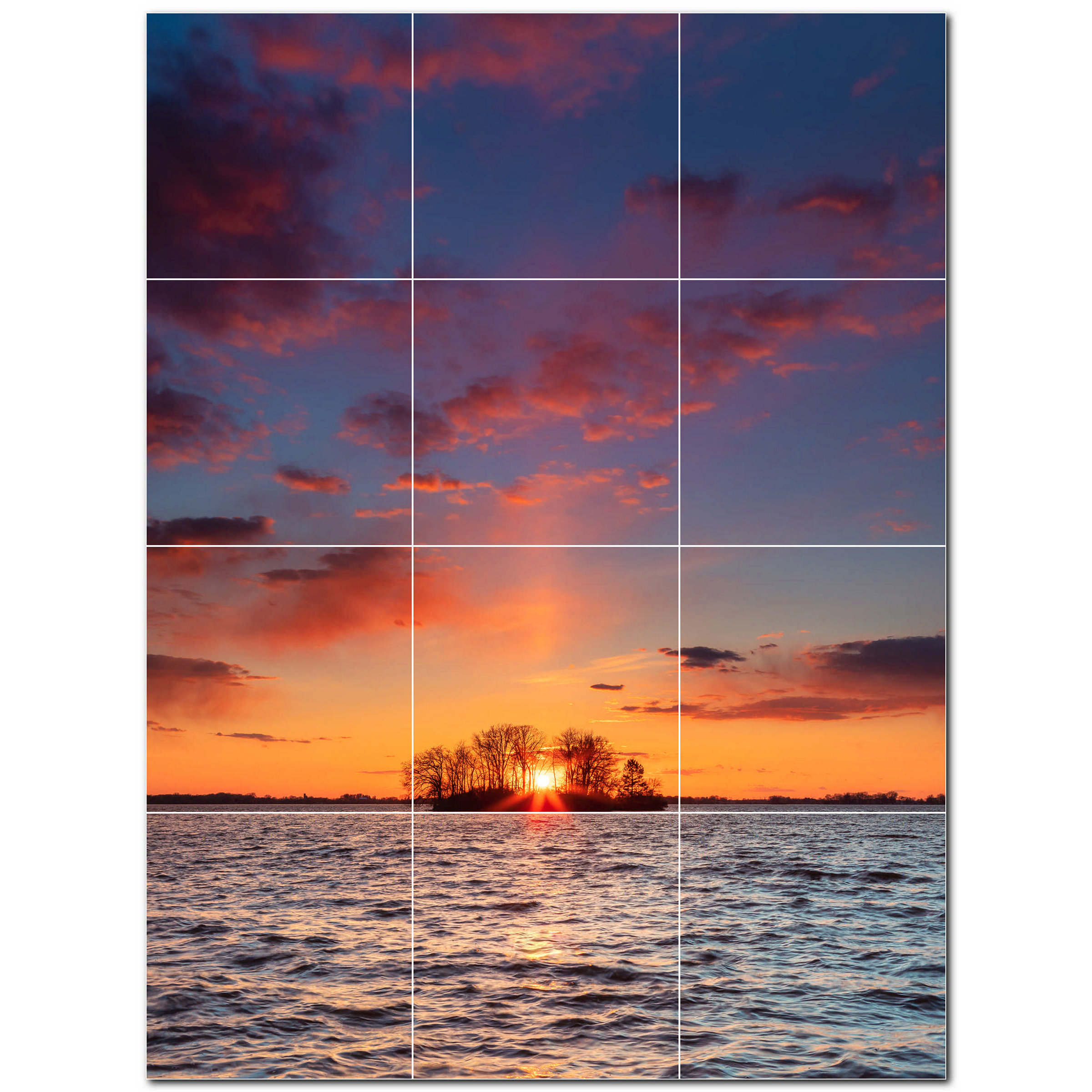 Picture-Tiles.com Sunset Photo 12'' x 12'' Satin Ceramic Decorative ...