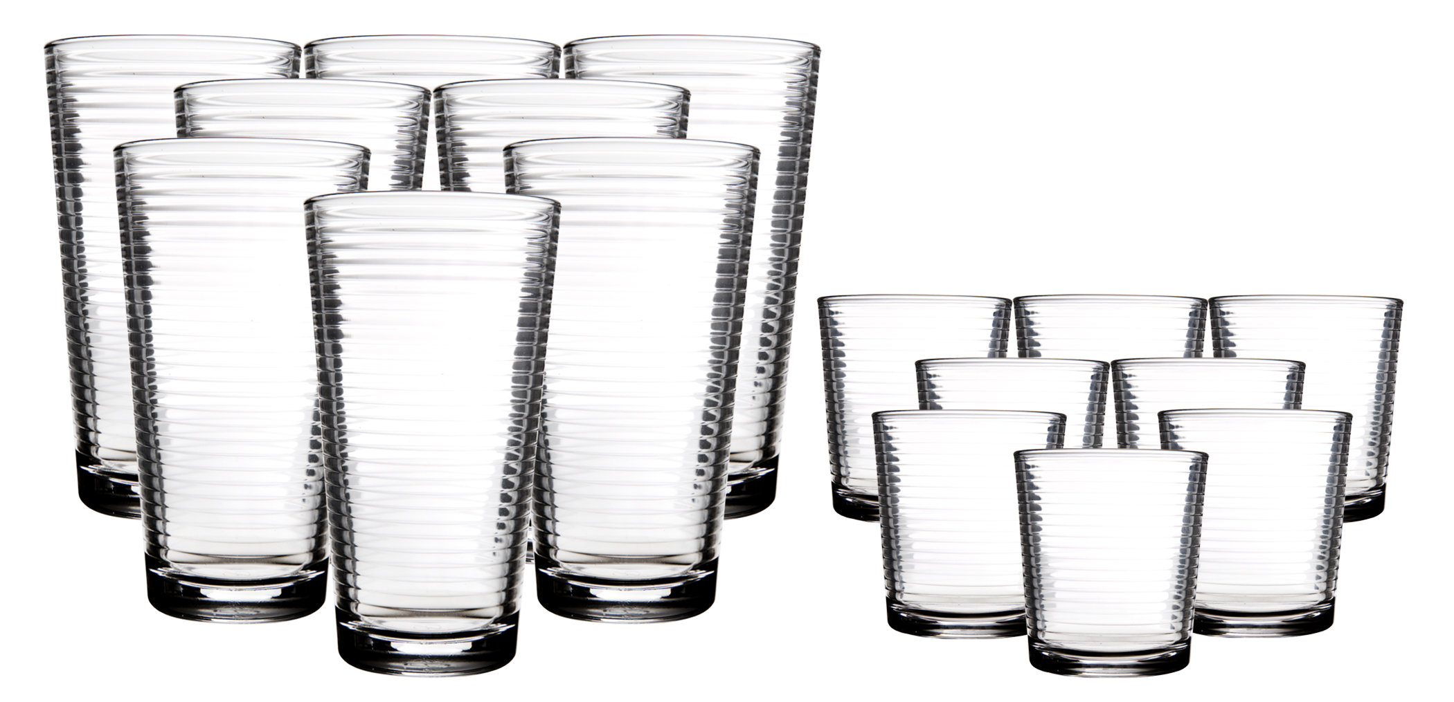 Zipcode Design™ Deven Solar 16 Piece Drinking Glasses Set 17 Oz ...