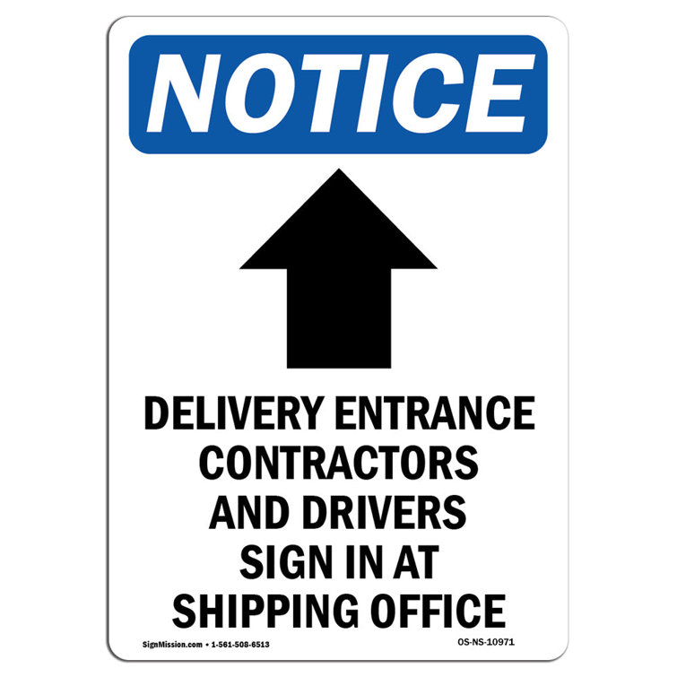 SignMission Delivery Entrance Sign with Symbol | Wayfair