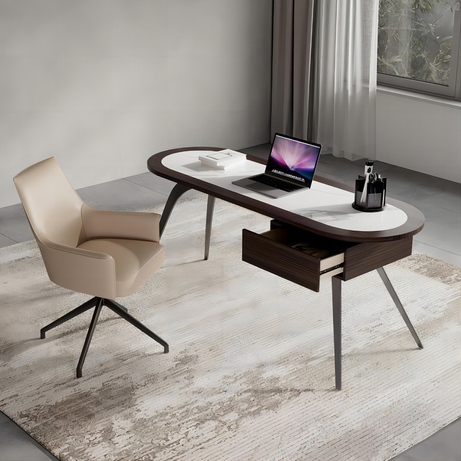 iCool Appliances TB4816807489884IA&Size&Style 2 Oval Desk And Chair Set ...