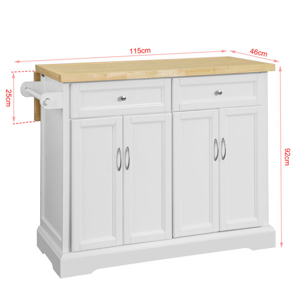 August Grove Mitzi Wood Kitchen Island & Reviews | Wayfair.co.uk