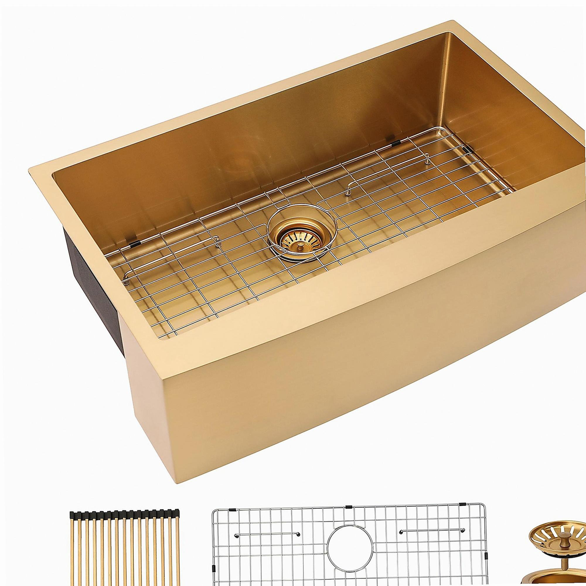 Z-Chaoup 33 Gold Farmhouse Sink - 33 Inch Kitchen Sink Stainless Steel ...