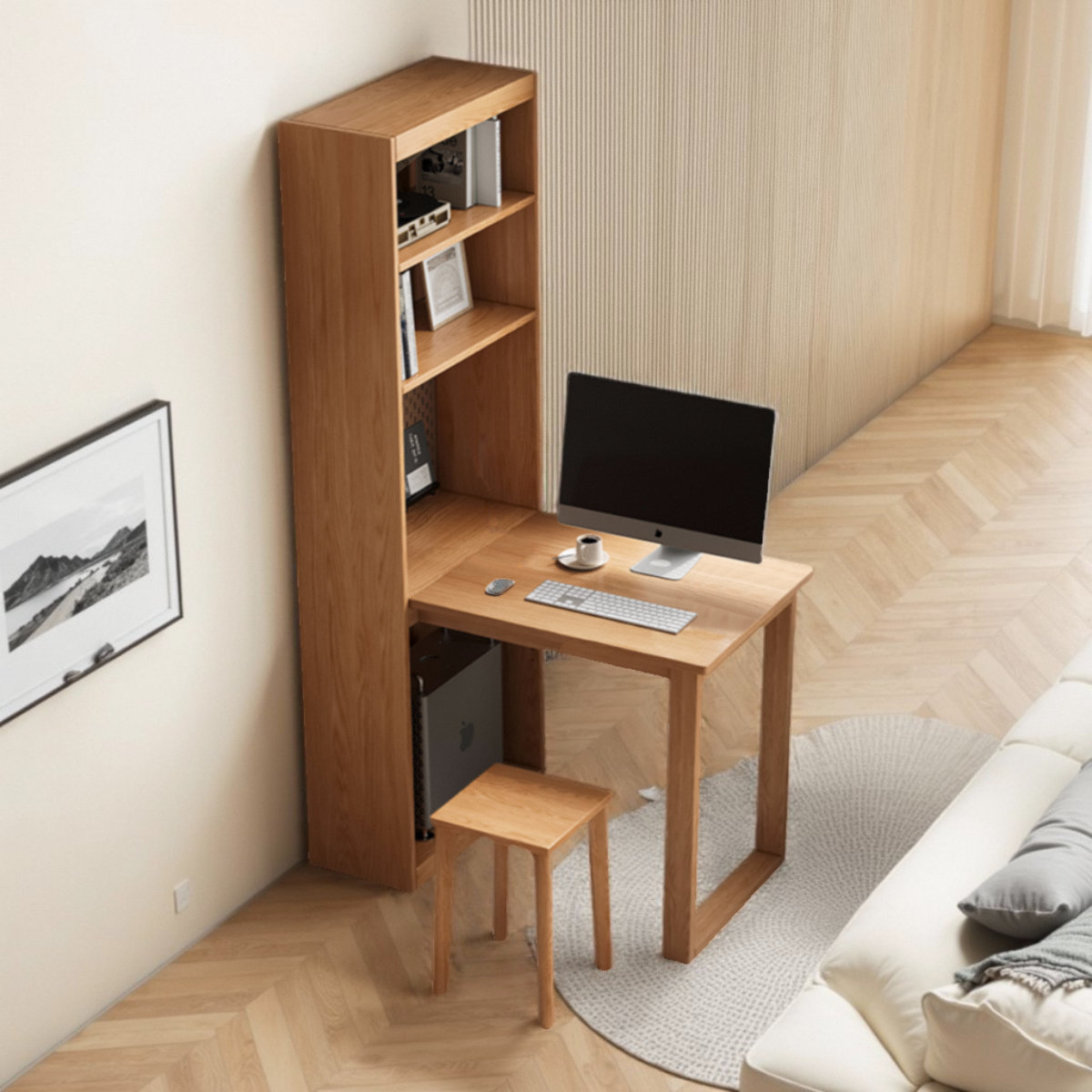 One Allium Way Premium Oak Rectangular Solid Wood Desk - Wayfair Canada