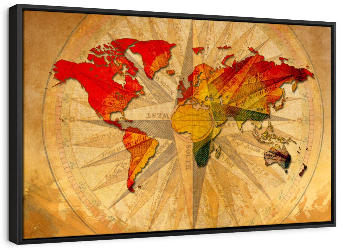 Elephant Stock Old Compass World Map - Wayfair Canada
