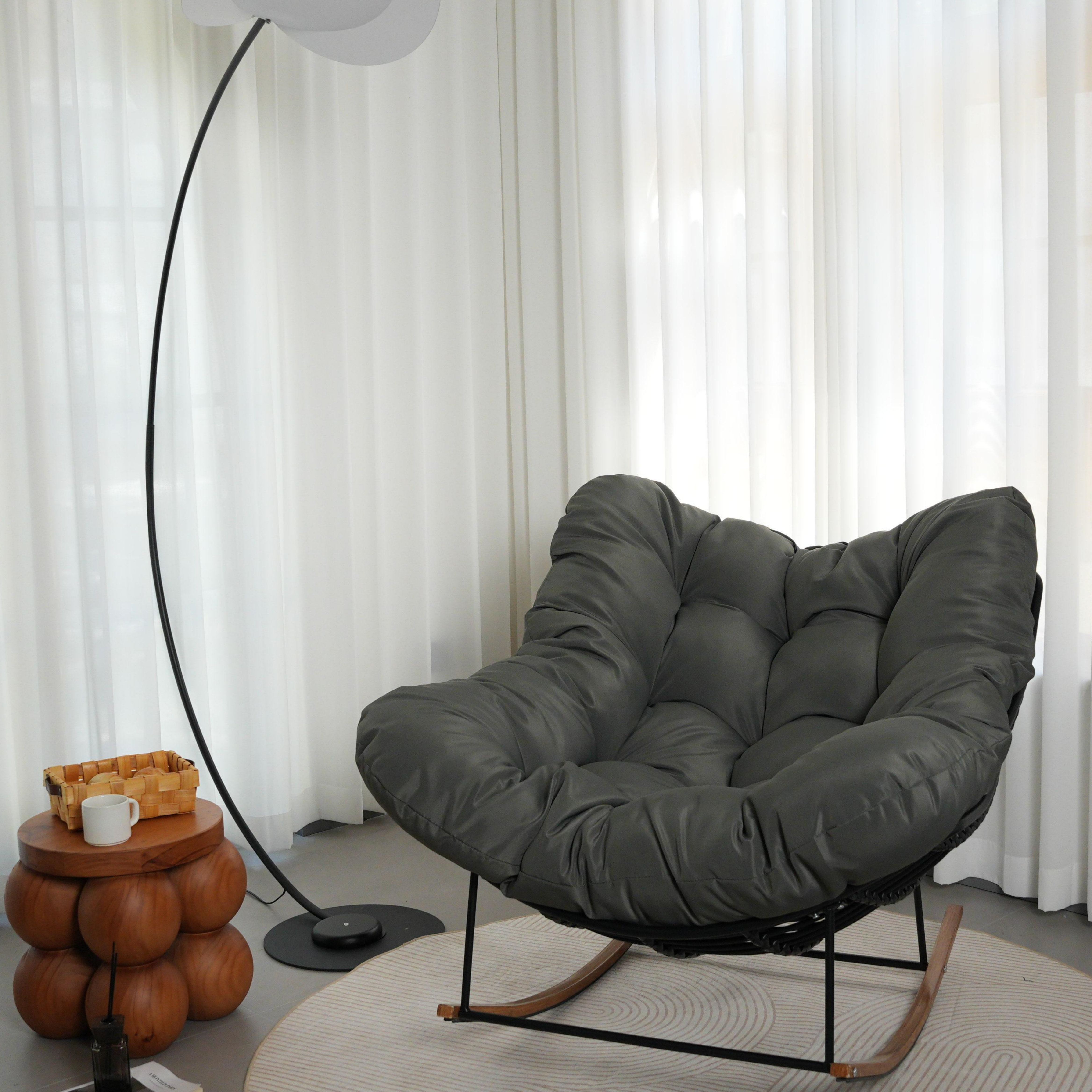 Aura Outdoor Oversized Papasan Rocking Chairs Set Of 2 | Wayfair