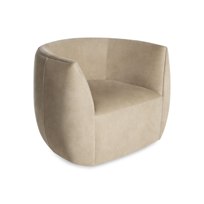 Blu Dot Council Leather Swivel Barrel Chair | Wayfair