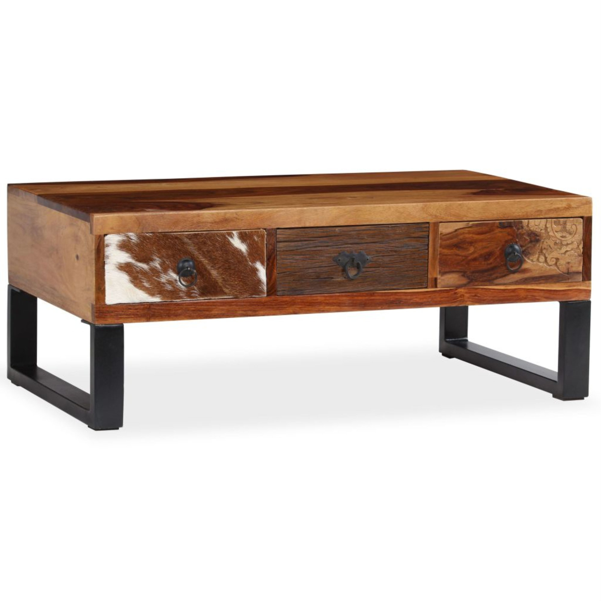 Union Rustic Coffee Table End Table Side Sofa Table with Drawers Solid ...
