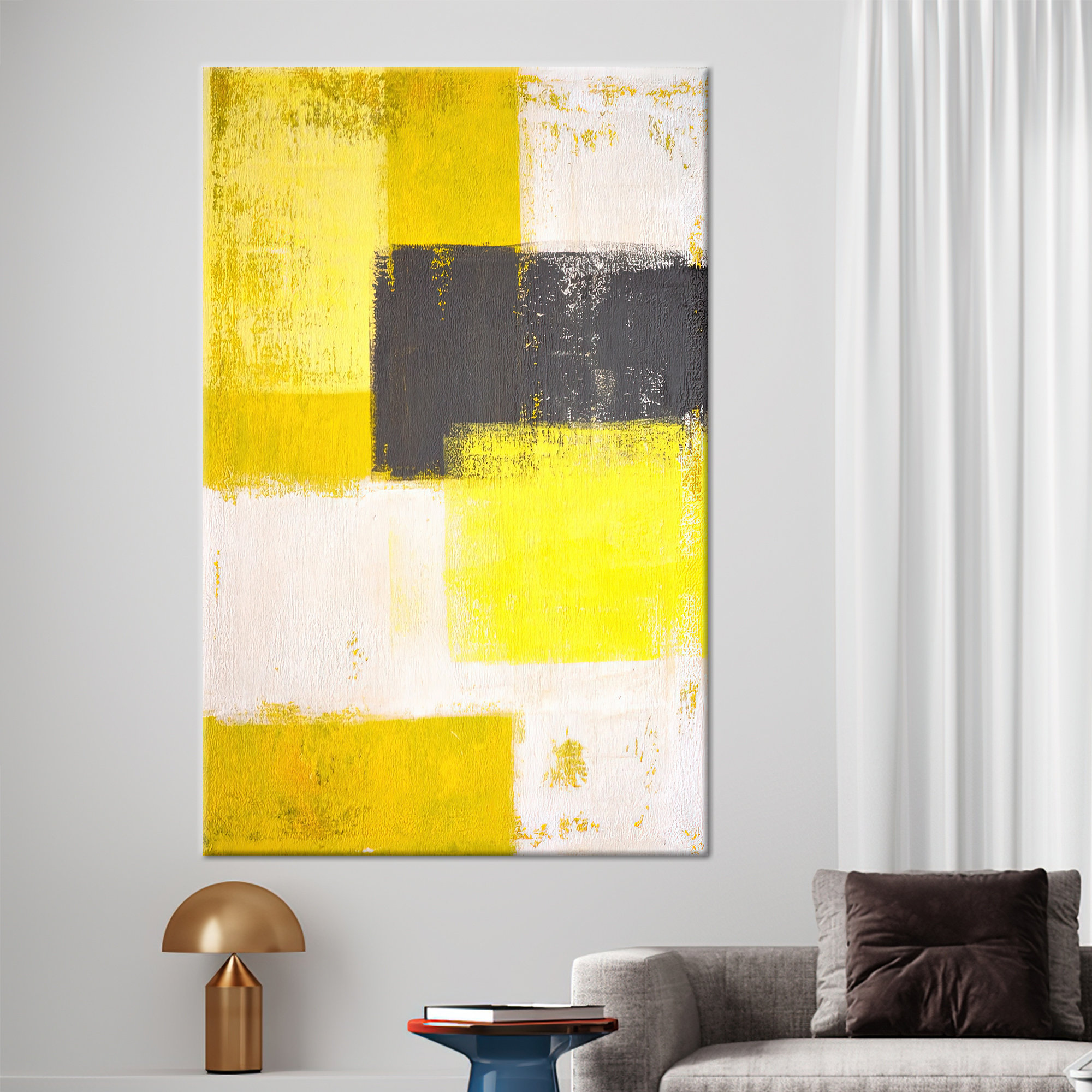Wade Logan® Yellow, Abstract Artwork, Geometric Artwork, Contemporary ...