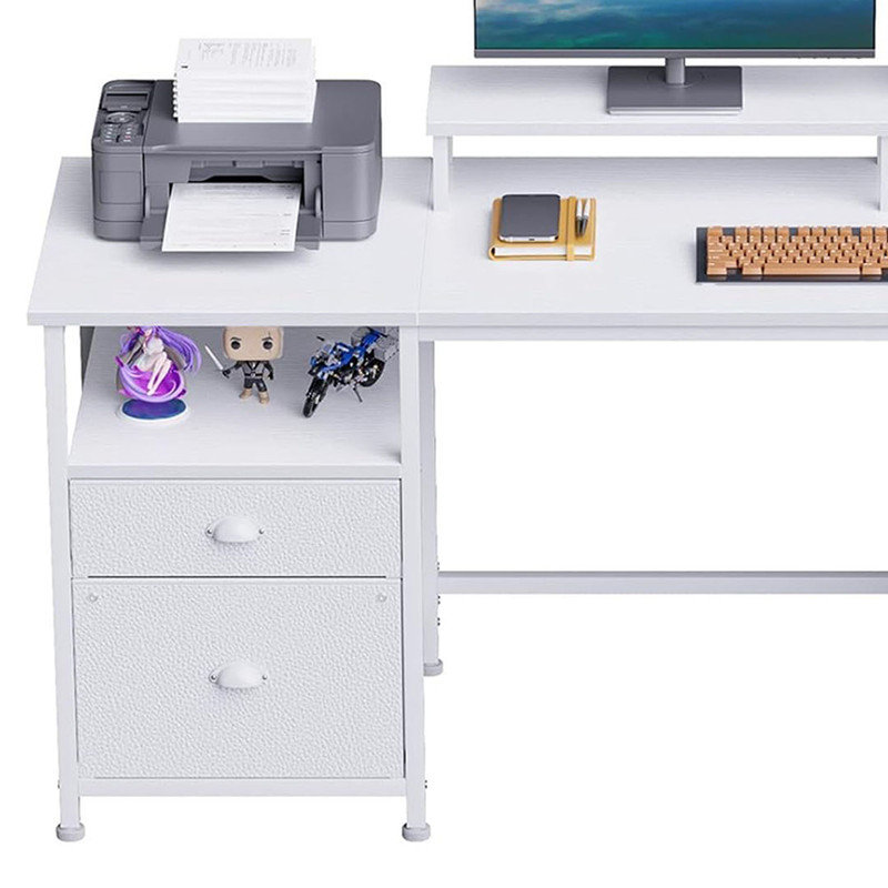 Hokku Designs 61'' Computer Desk with Fabric File Cabinet & Drawer ...