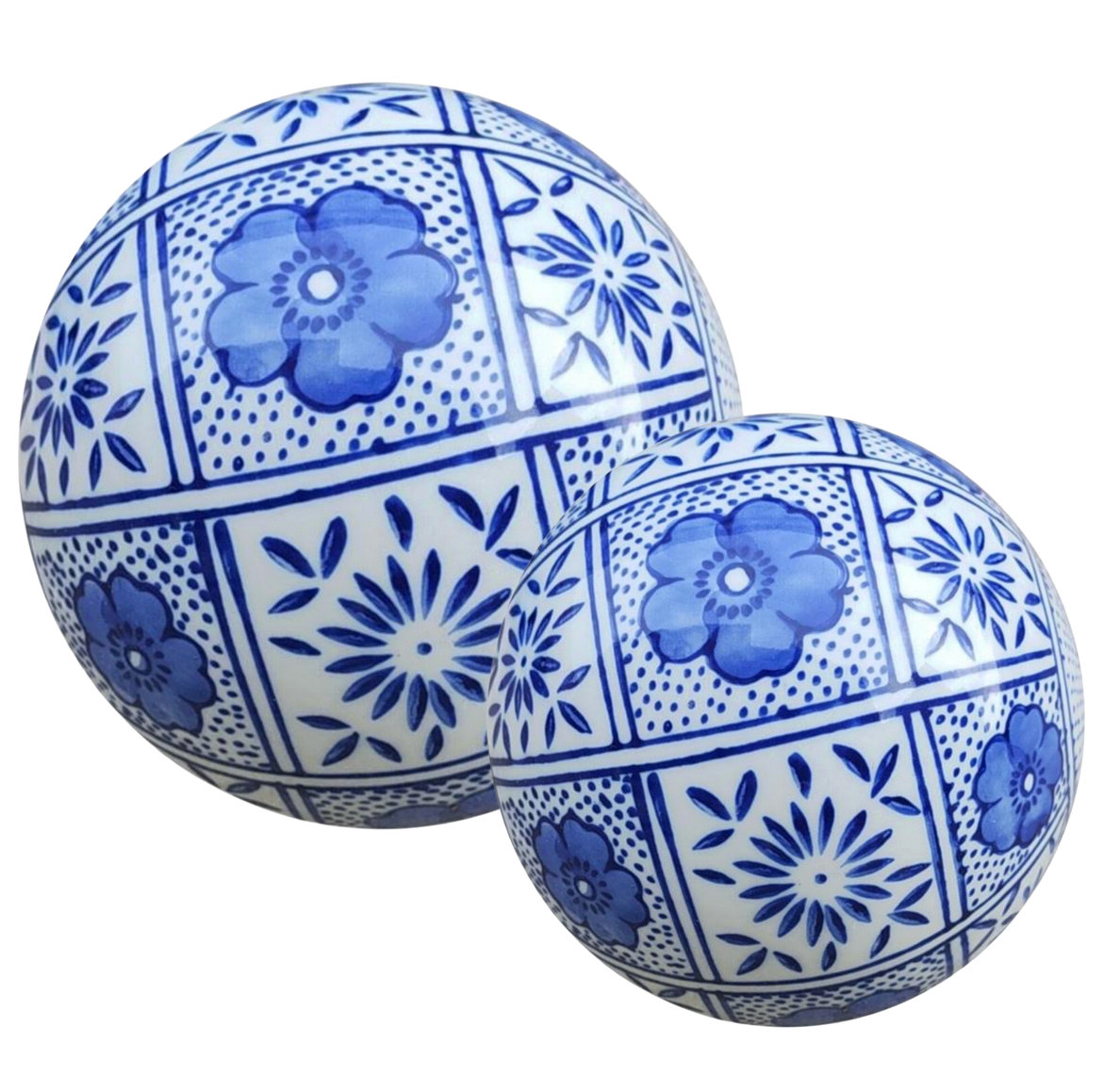 The Enchanted Home Floral & Patchwork Leaf Porcelain Ball | Perigold