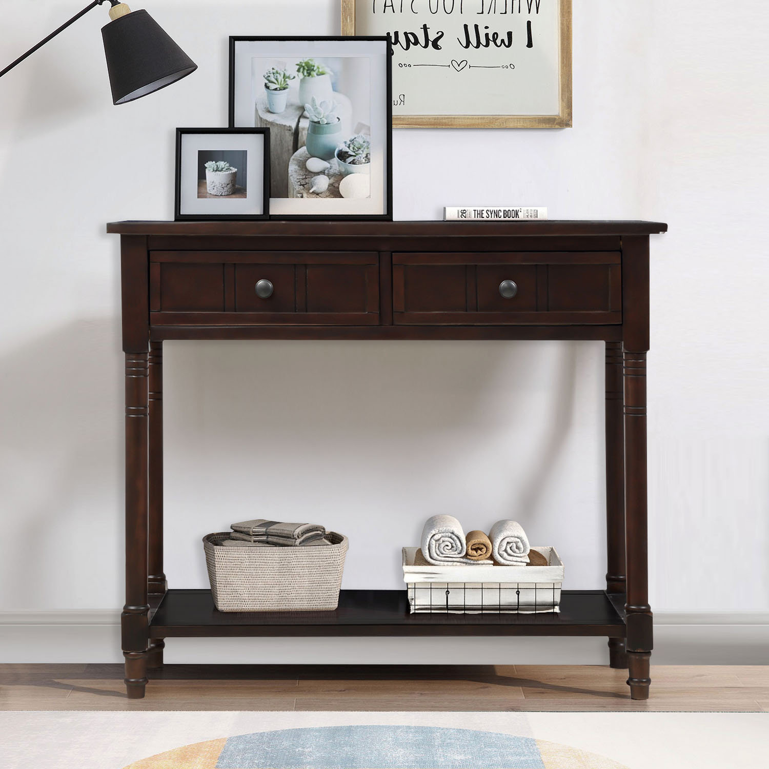 Alcott Hill® Ava-Lilly 35.42'' Wide Compact Wooden Console Table - 2 ...
