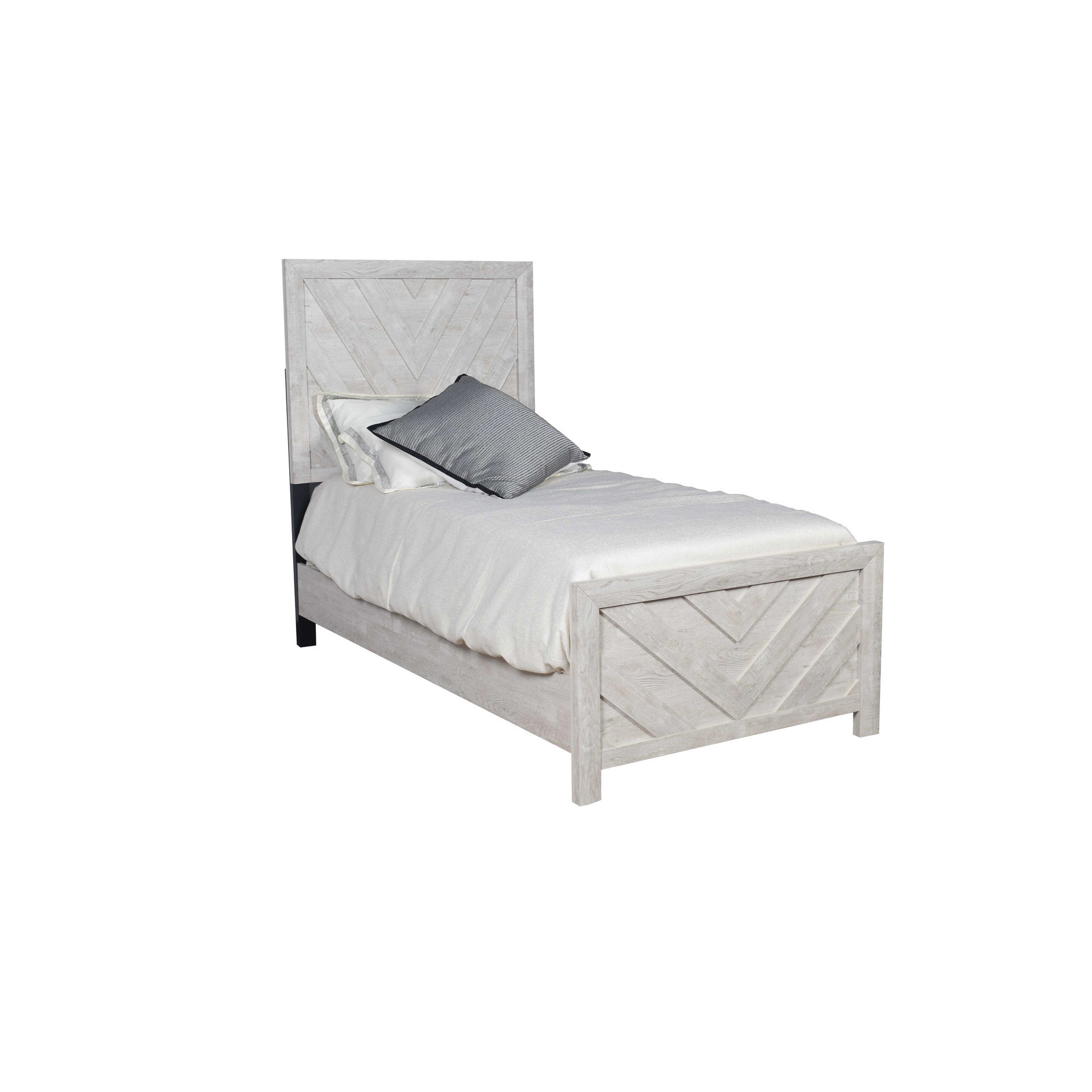 Banior Modern Bedroom Twin Bed In Gray Wood, Elegant Look Contemporary ...