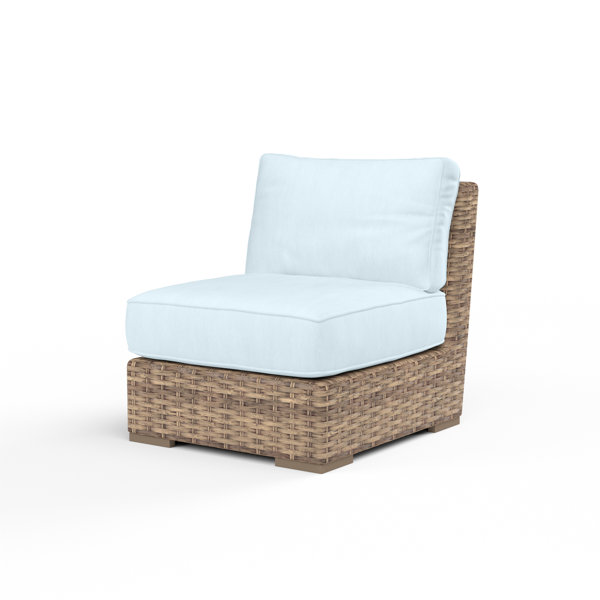 Sunset West Lemoore Premium All-Weather Wicker Outdoor Armless Lounge ...