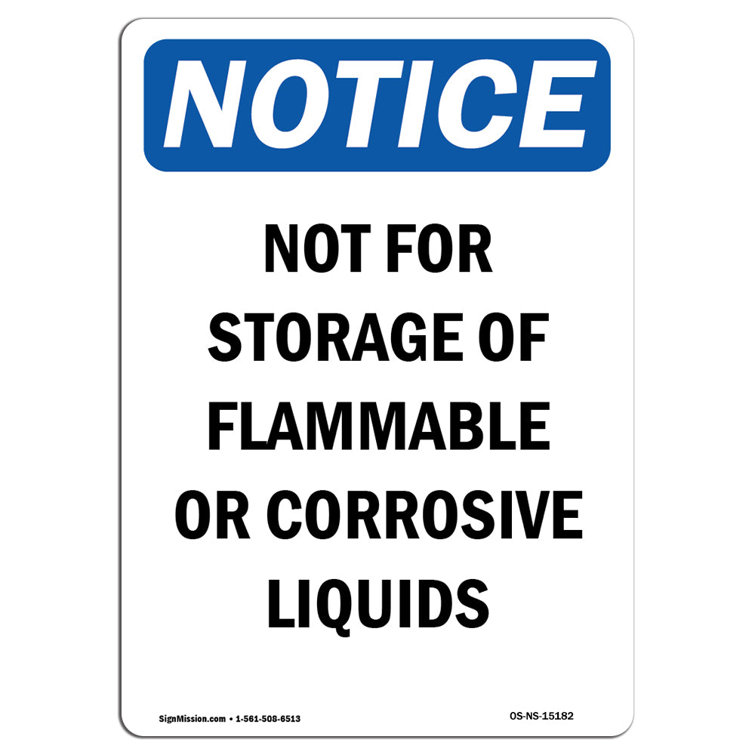 SignMission Not For Storage Of Flammable Sign - Wayfair Canada