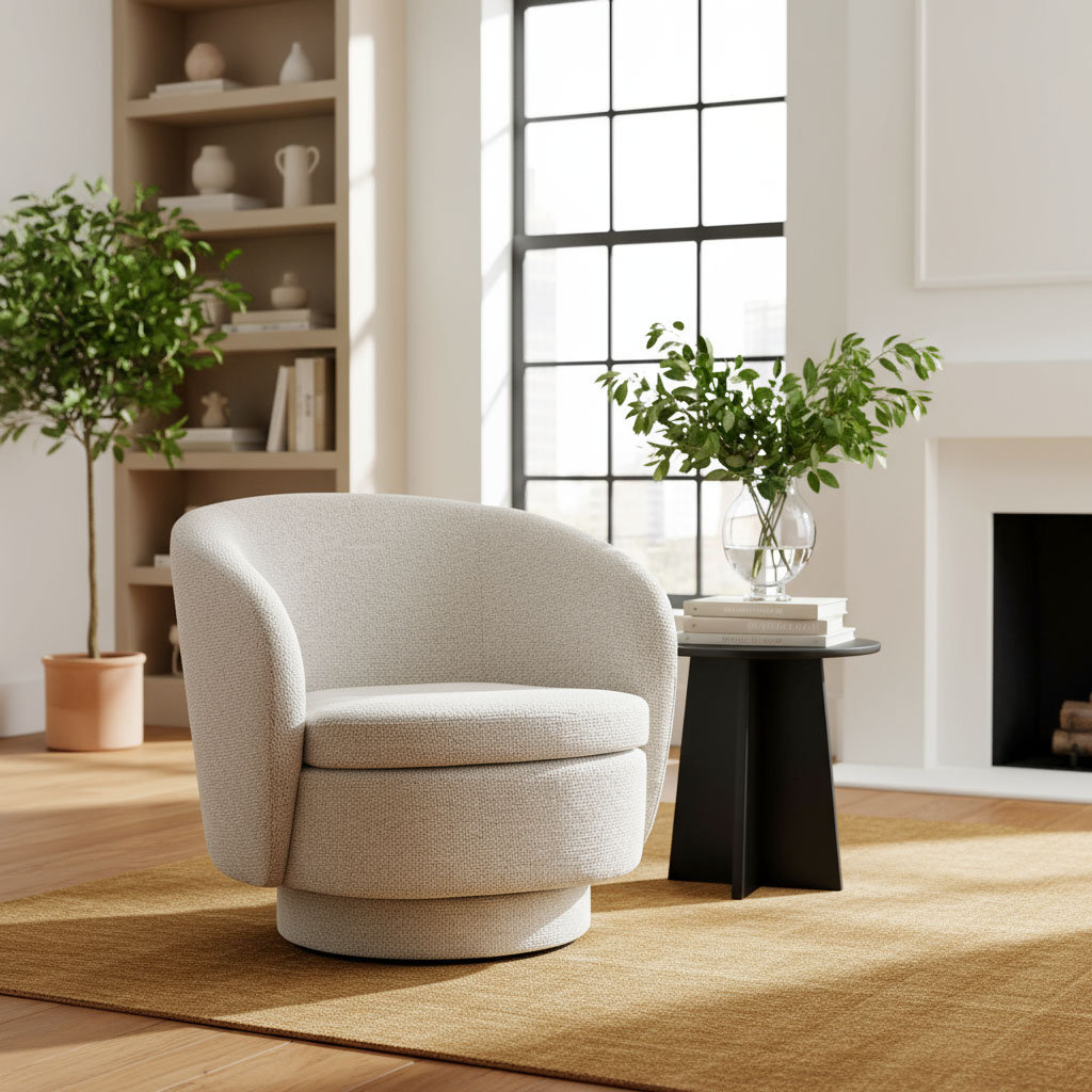 Ivy Bronx Upholstered Swivel Barrel Chair - Wayfair Canada