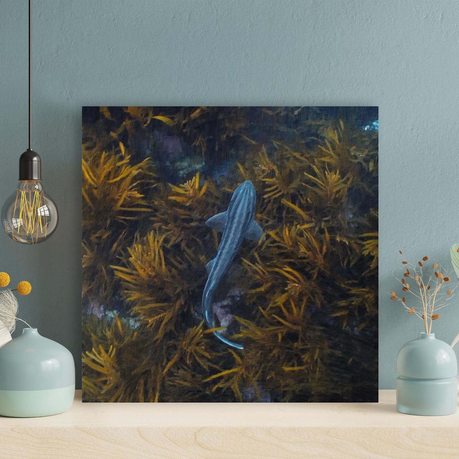 Rosecliff Heights A Long Fish With White Lines - 1 Piece Square Graphic ...