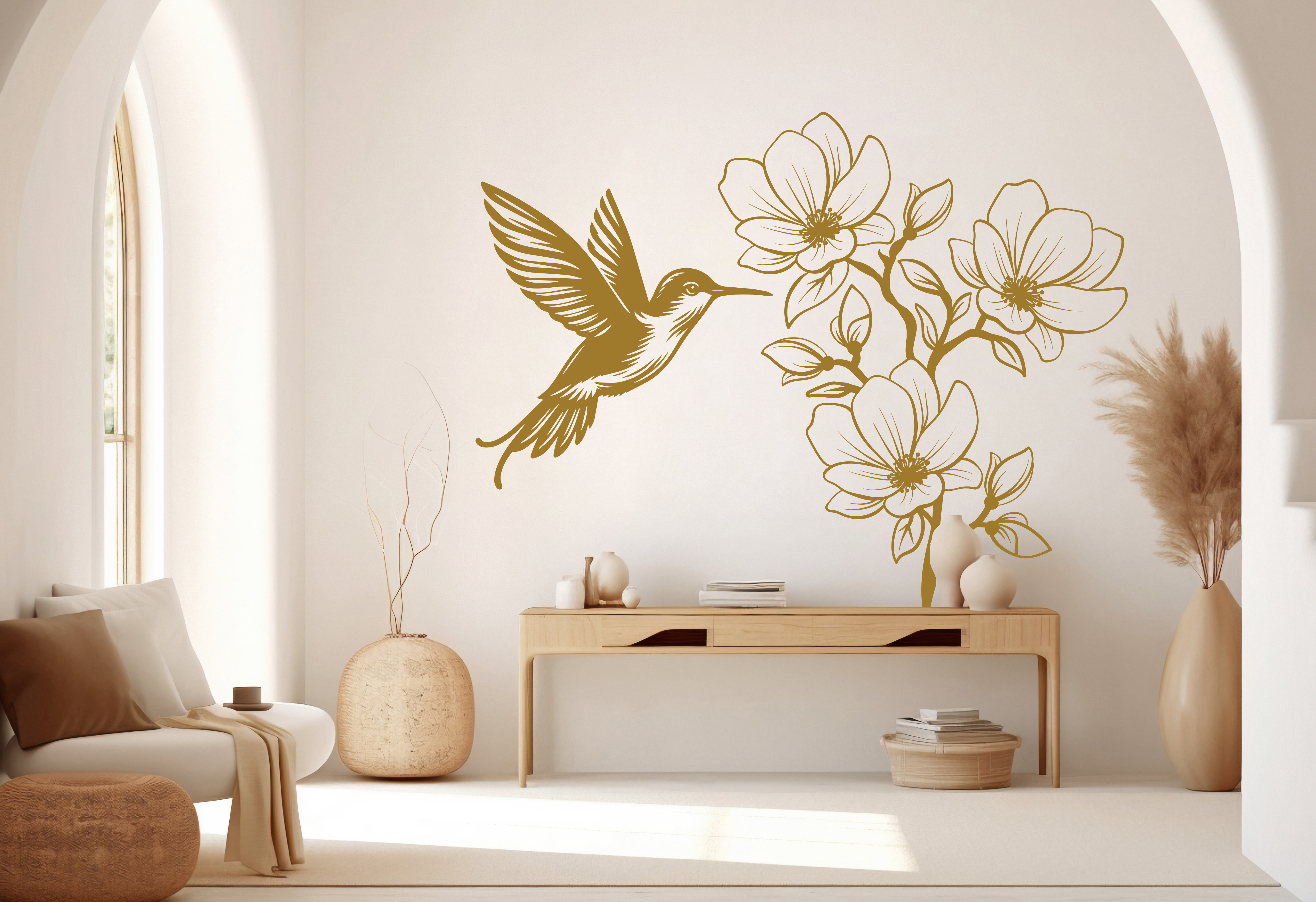 Winston Porter Hummingbird Flowers Wall Decor Florals Magnolia Decals ...