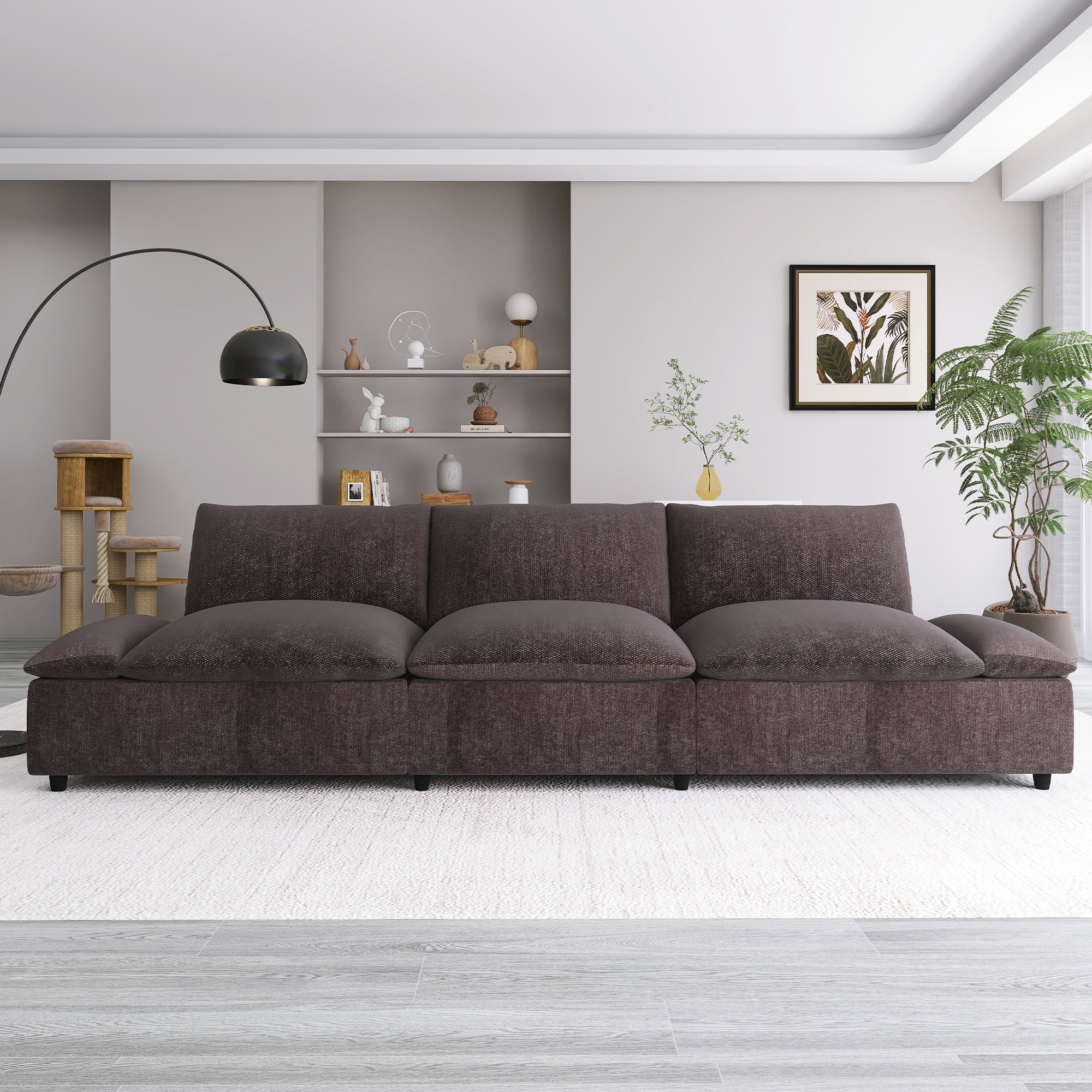 JimsMaison 3 Seater Sofa With 2 Storage Units For Living Room | Wayfair