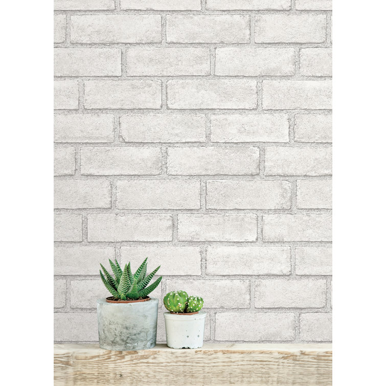 Scott Living District Brick White Self Adhesive Wallpaper | Wayfair