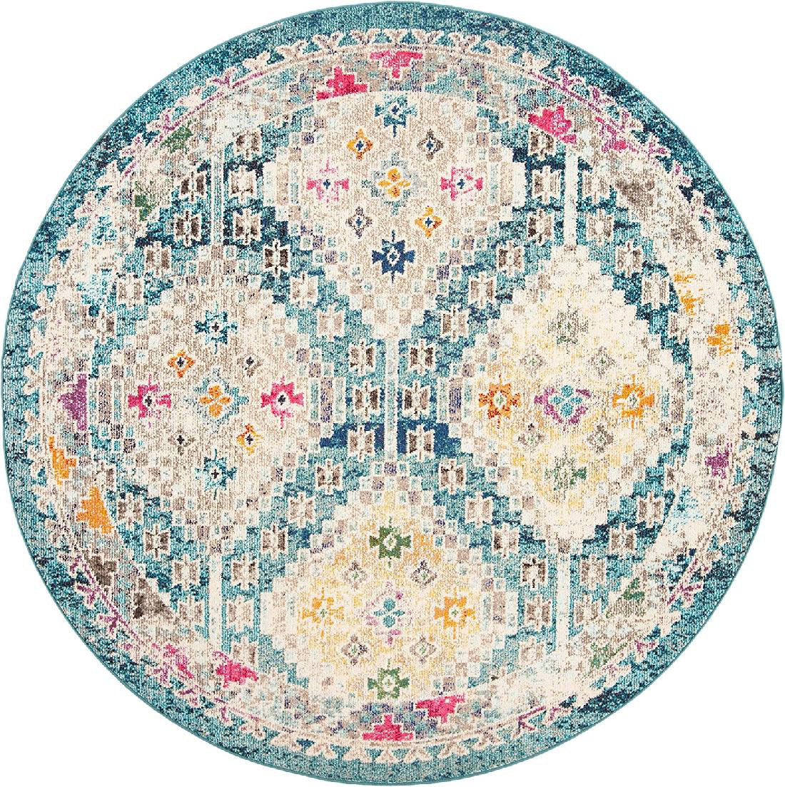Bungalow Rose Round Abstract Power Loomed Round 6'7" Polypropylene Area ...
