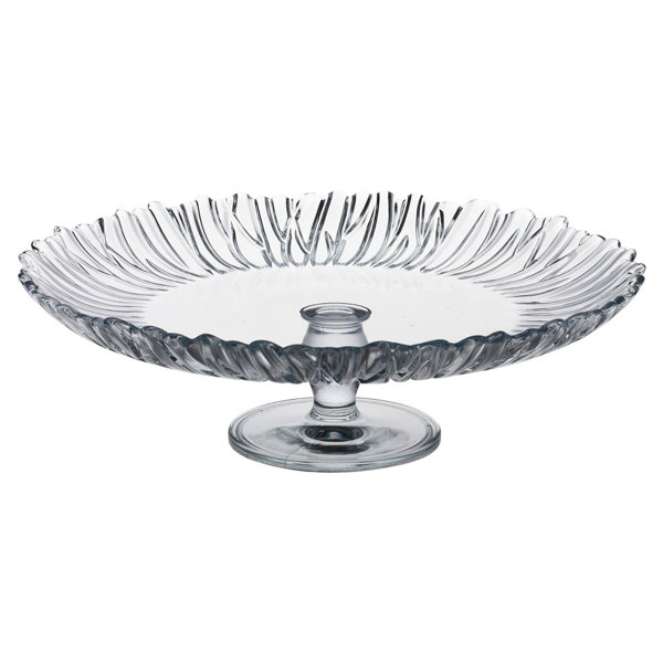 Rosdorf Park 96mm Ribbed Large Glass Footed Cake Dessert Pastry Stand ...