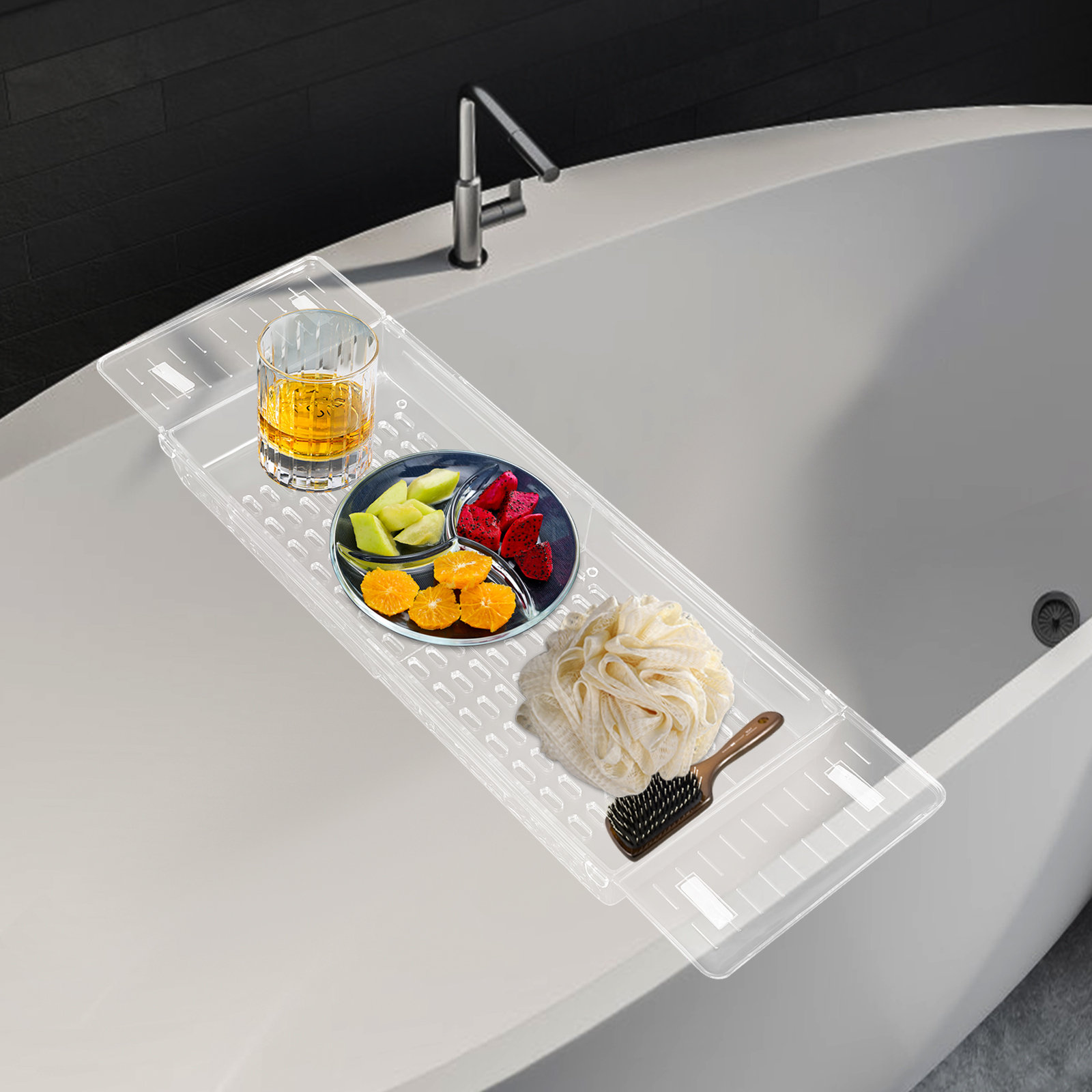 Ebern Designs Bath Tub Tray Bath Tub Table Tray Shelf For Shower ...