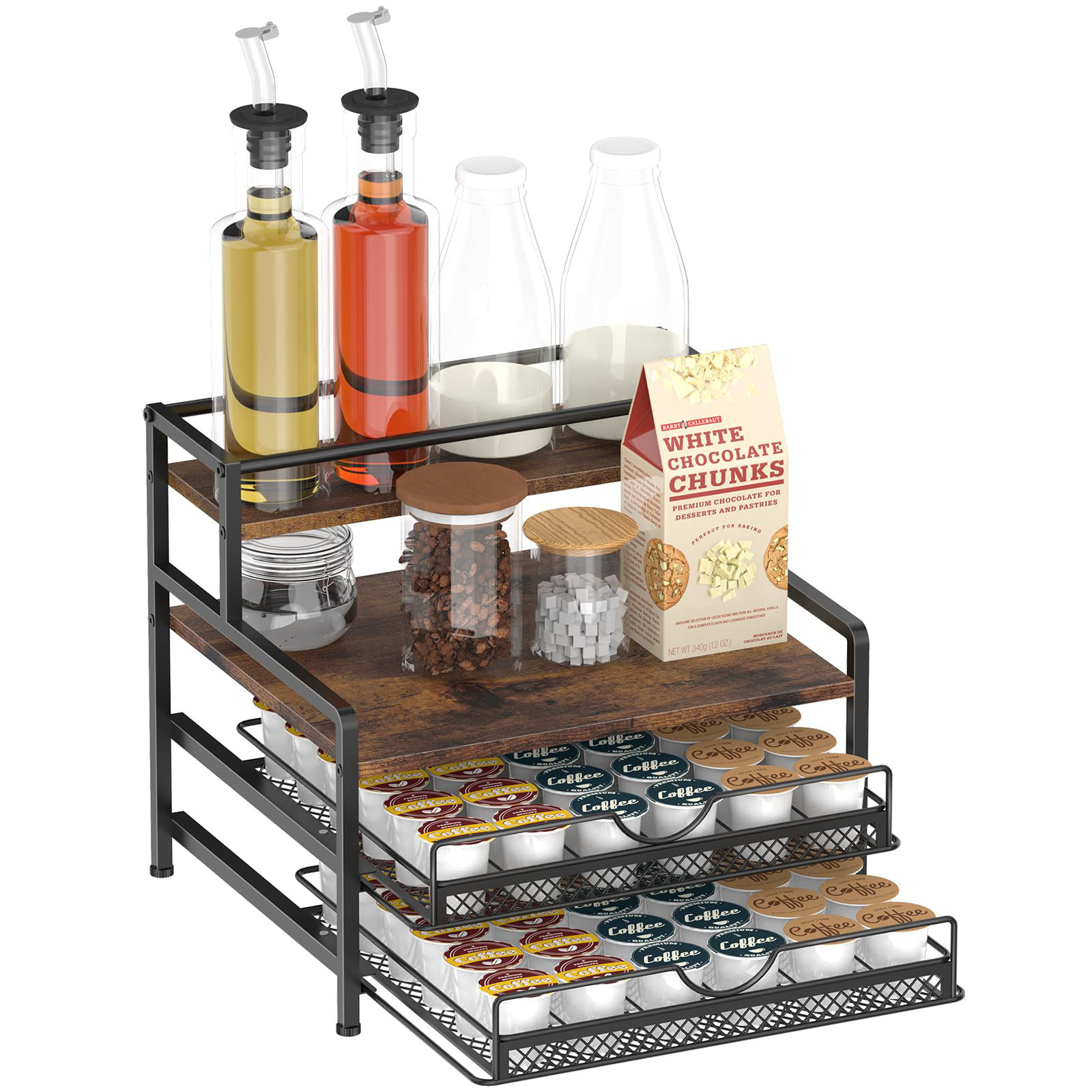 chuangyanUS Coffee Bar Organizer, Coffee Pod Organizer,3 Tier Coffee ...
