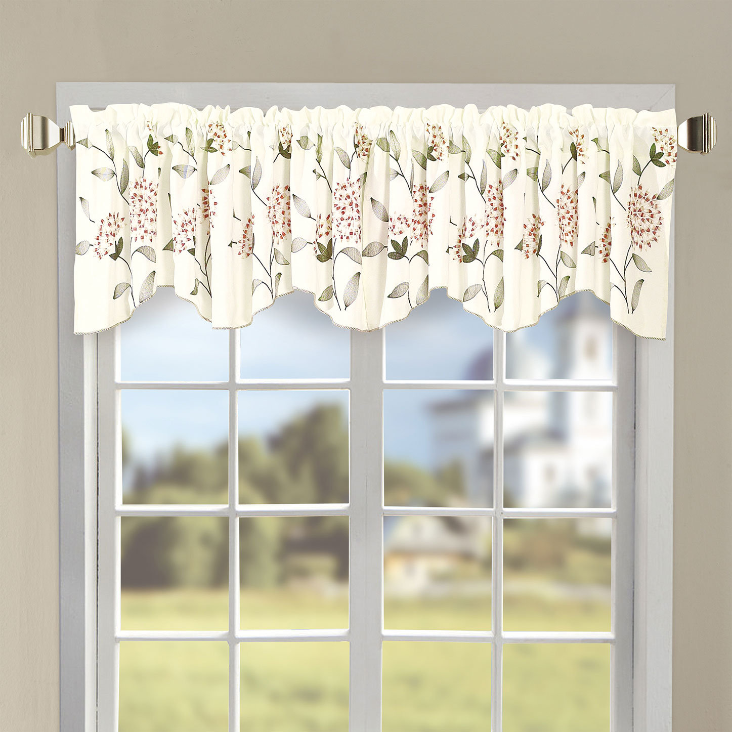 Home Soft Things Floral Scalloped 60'' Window Valance ( Set of 1 ...