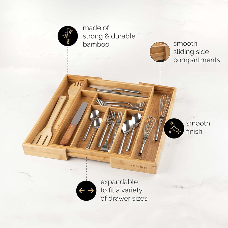 Foundry Select Expandable Bamboo Drawer Organizer for Kitchen & Room ...