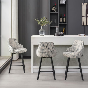 George Oliver Bar Stools Set of 2/3/4, 26/30" Swivel High Back Bar ...