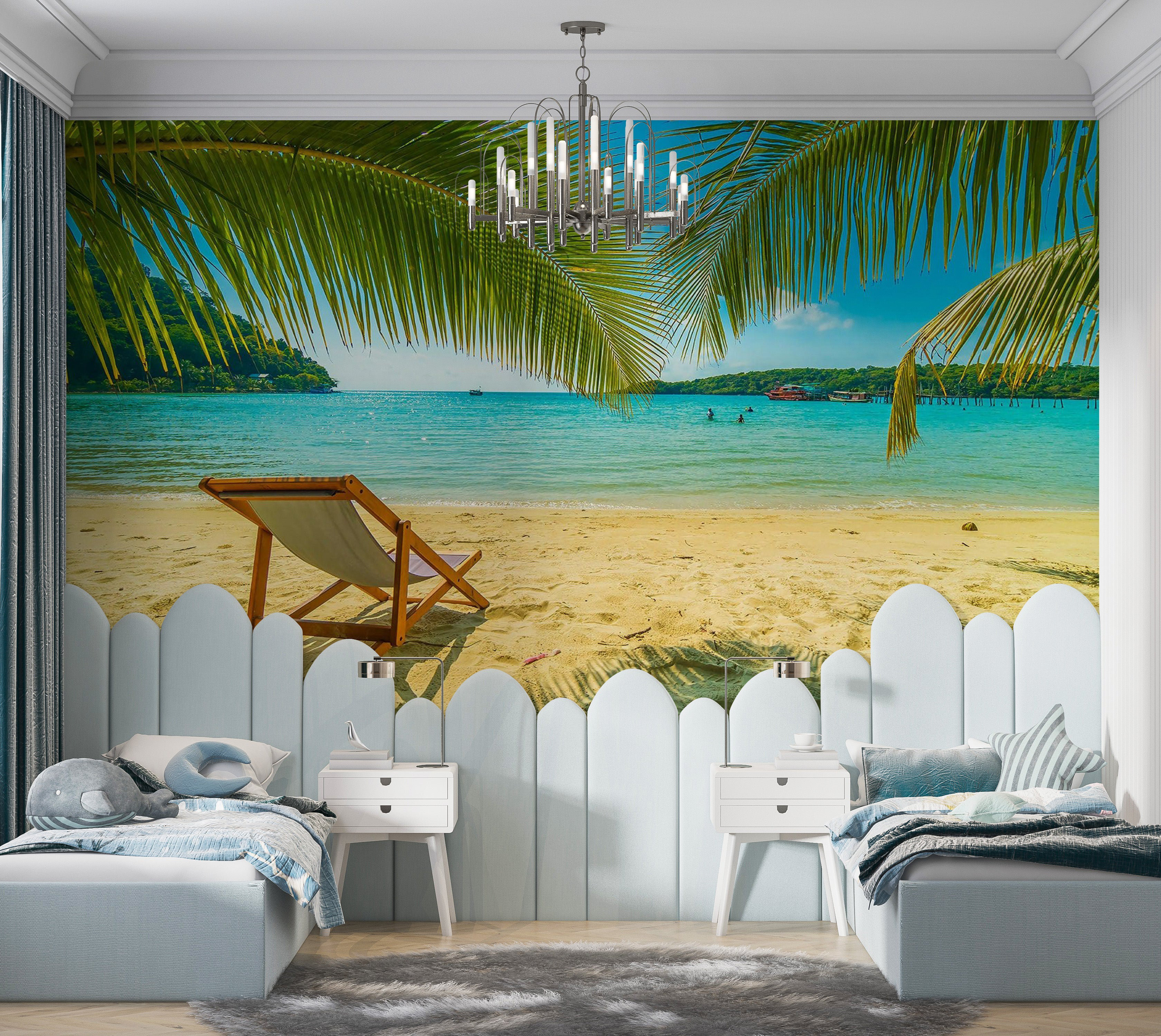 Rosecliff Heights Premium Wallpaper Wall Mural - Tropical Beach ...