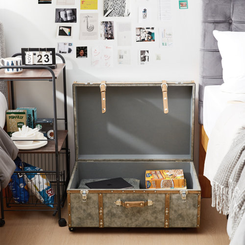 DormCo Texture Wheeled Trunk - Black Ash | Wayfair