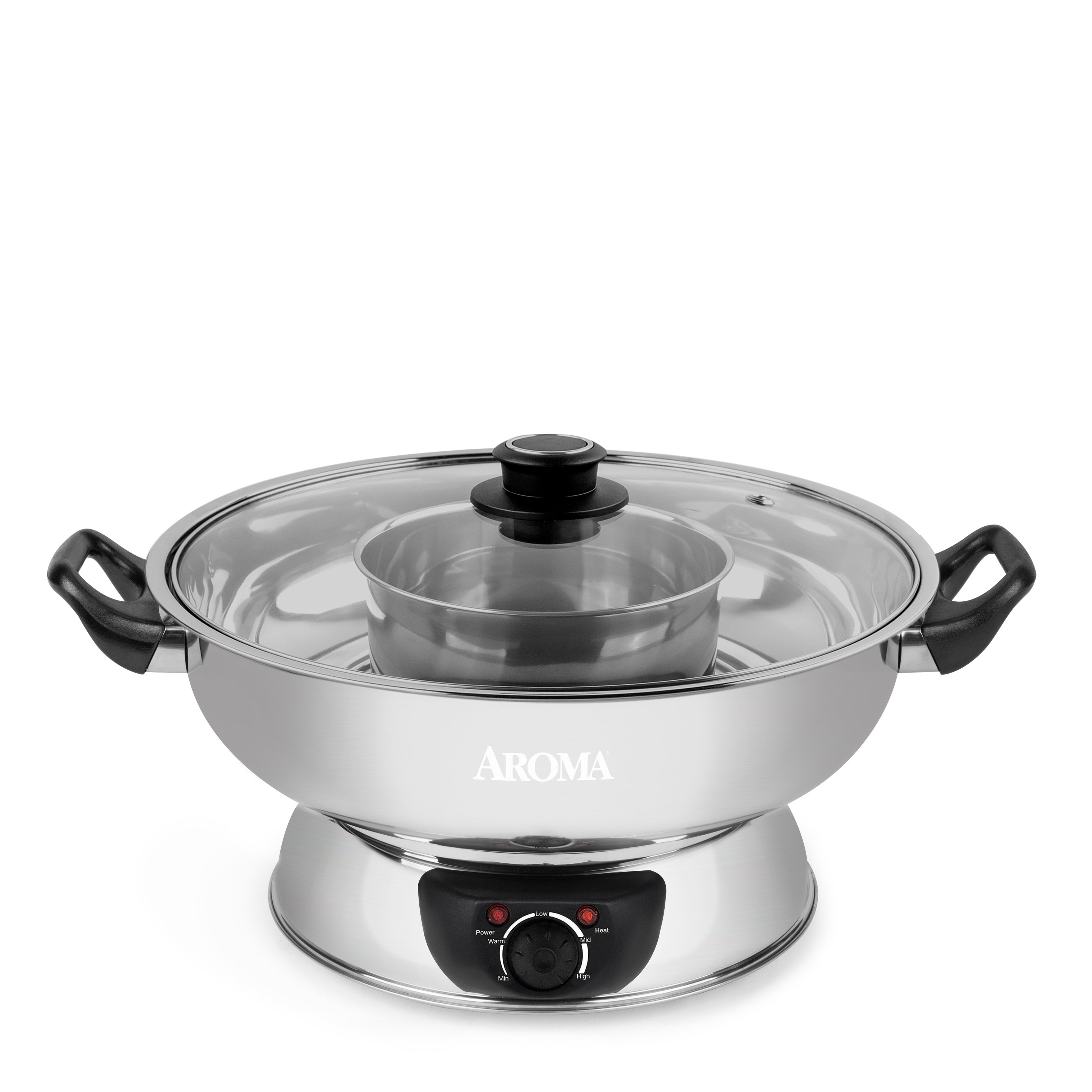 AROMA® 5Qt. Electric Shabu Shabu Hot Pot, Adjustable Heat Settings ...