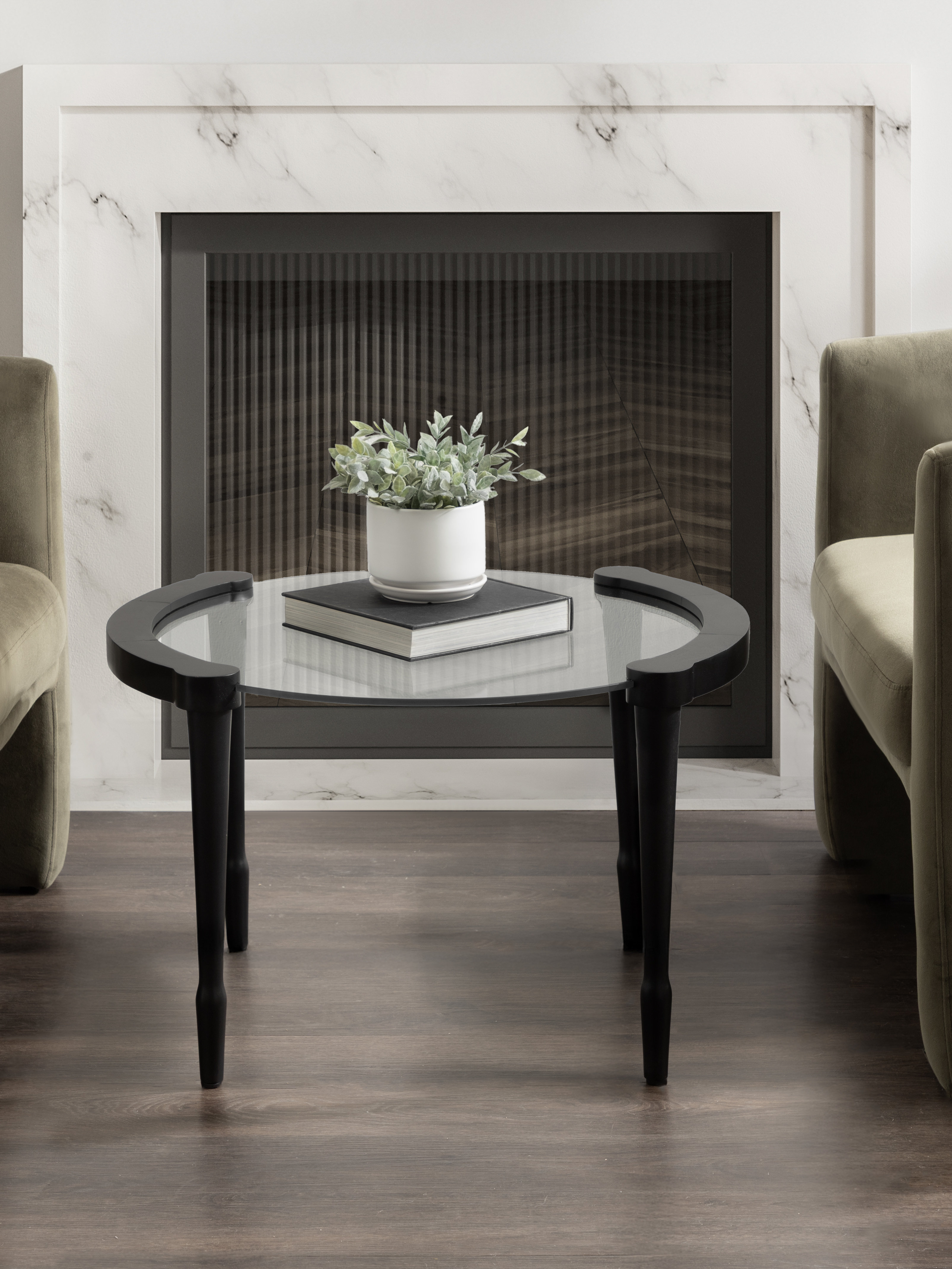 Red Barrel Studio Santoro Round Floating Glass Coffee Table - Wayfair ...