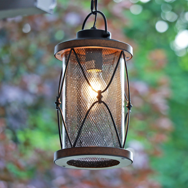 Inlight 1-Light Outdoor Pendant Light for Porch, Matte Black and ...