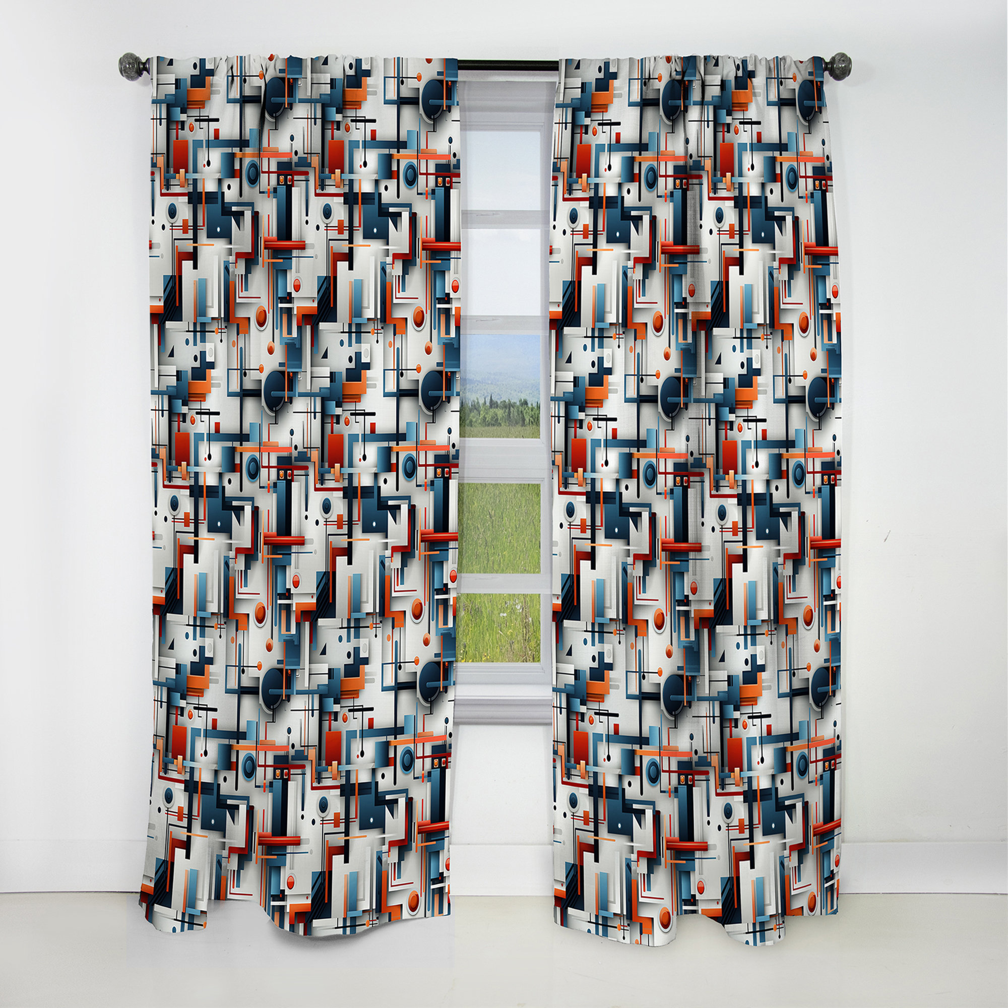 Design Art Blue Industrial Matrix Geometric Reflections - Abstract ...